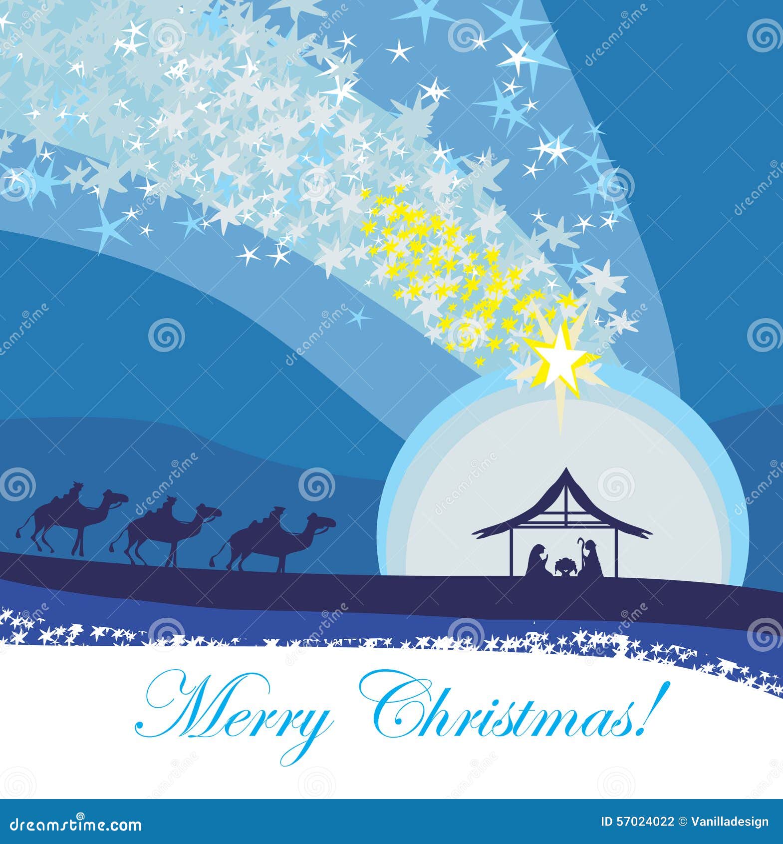 Biblical Scene - Birth Of Jesus In Bethlehem. Stock Vector ...