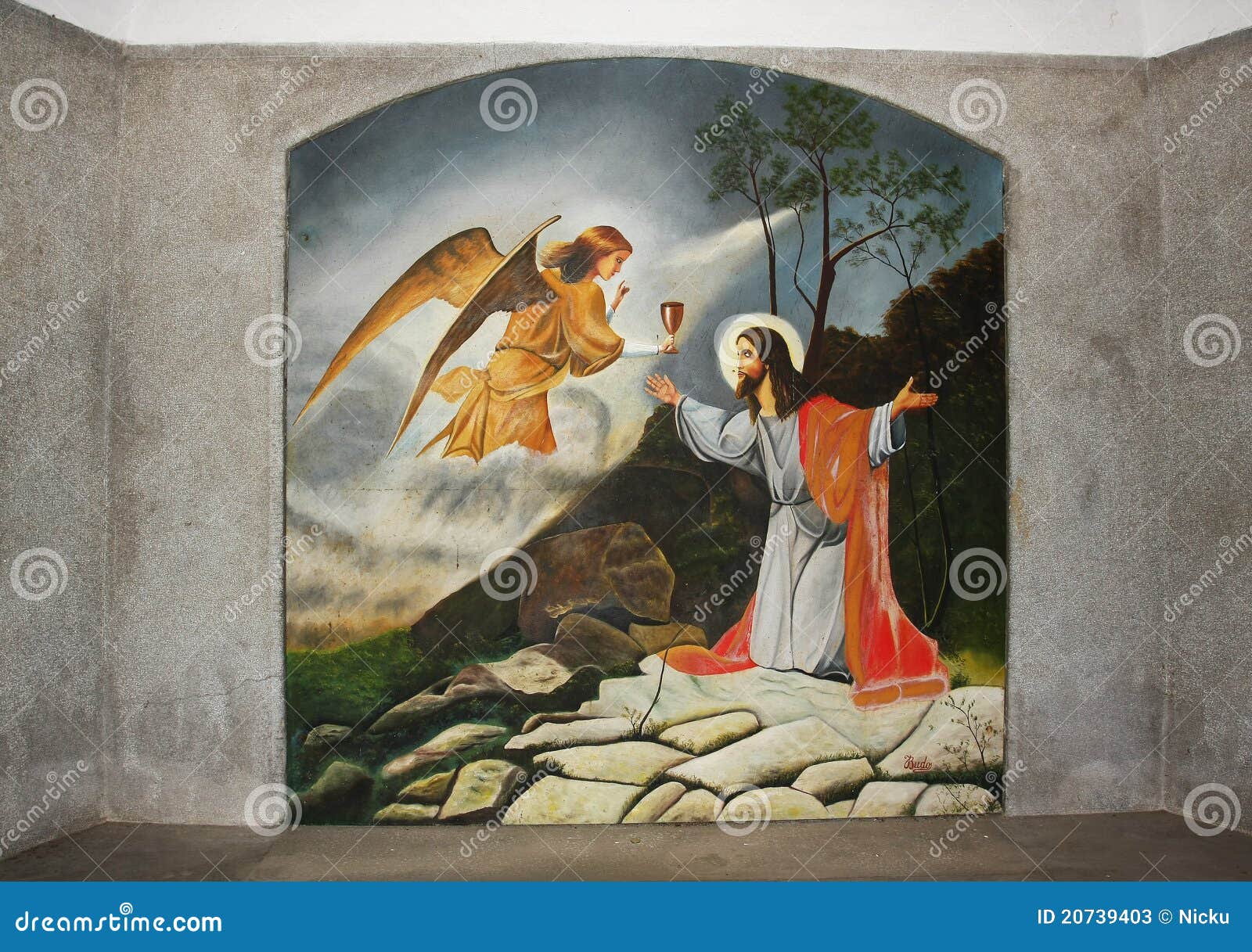 Biblical Scene - Of Jesus Christ Drinking Water With His Hands Stock ...
