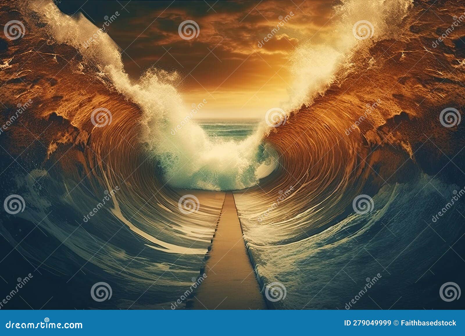 Moses Parting The Red Sea - AI Generative Royalty-Free Stock ...