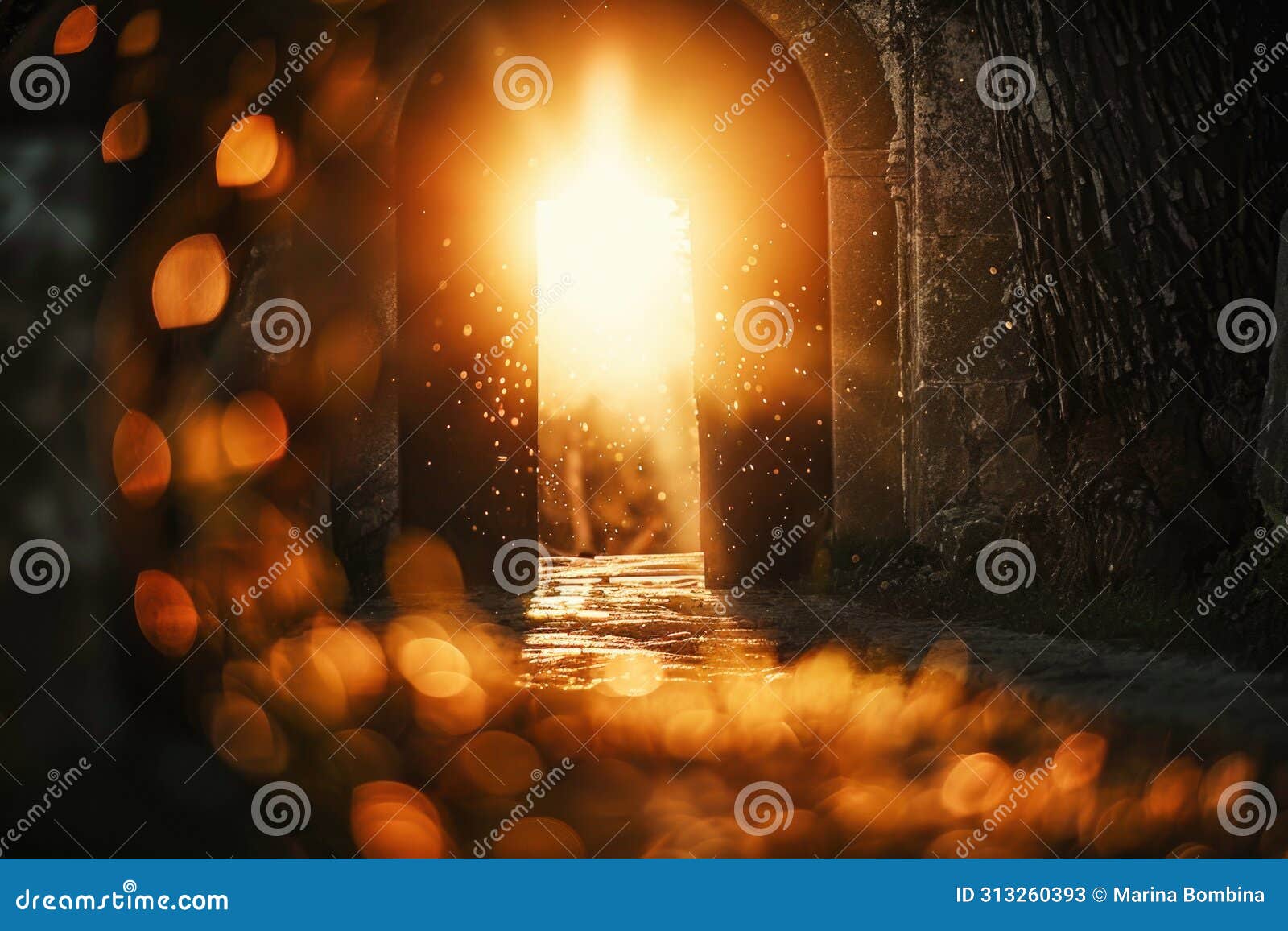 Biblical Scene of Resurrection of Jesus Tomb Stock Illustration ...
