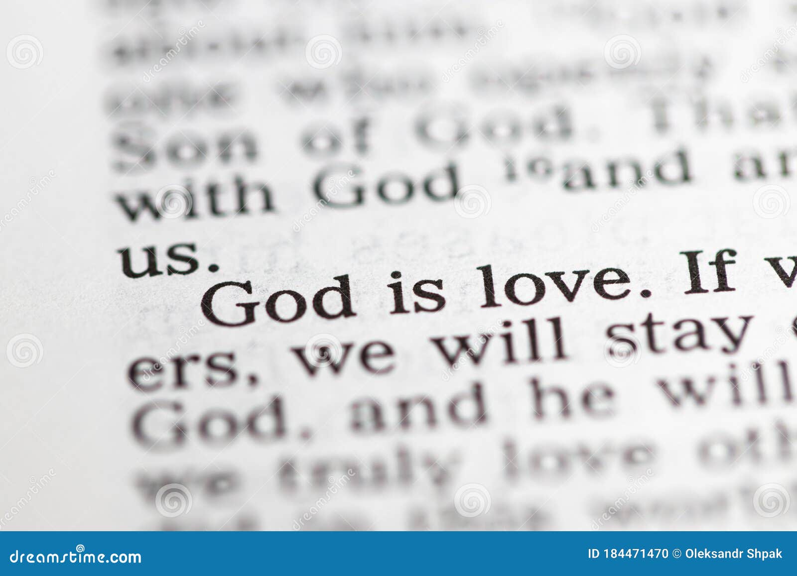 Biblical text. God is love stock photo. Image of font - 184471470