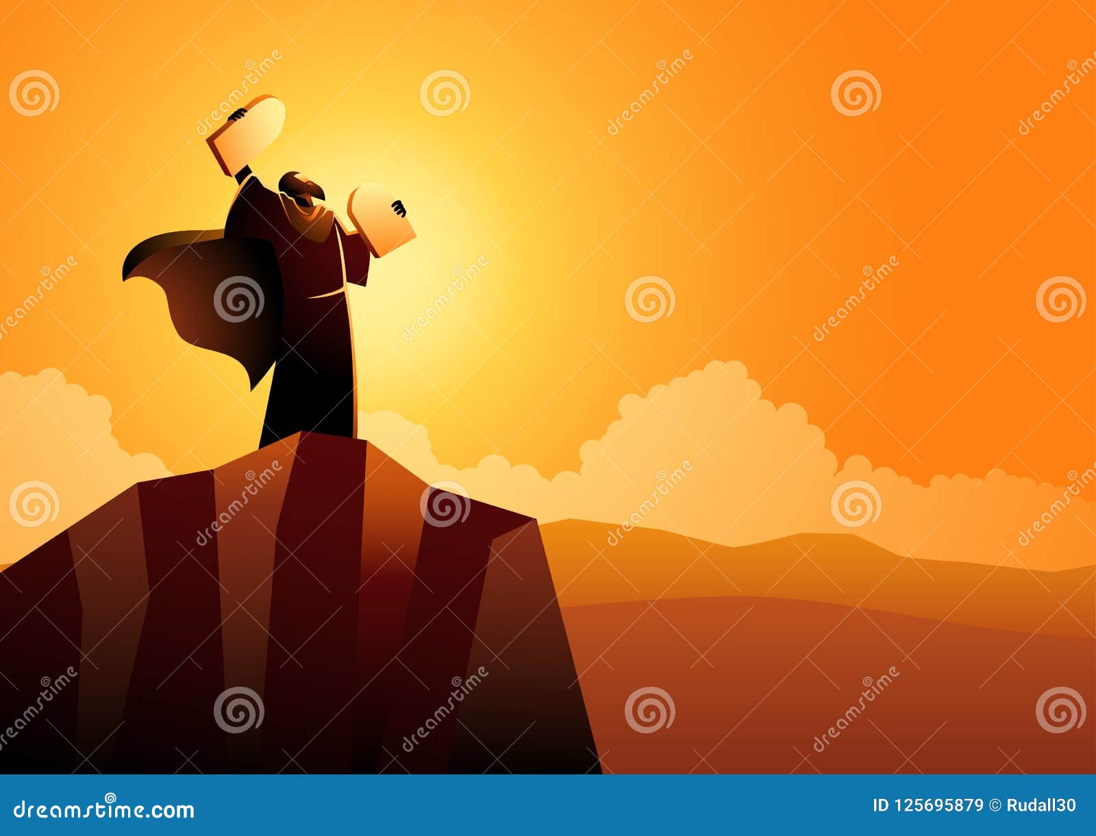Moses And The Ten Commandments Cartoon Vector | CartoonDealer.com ...