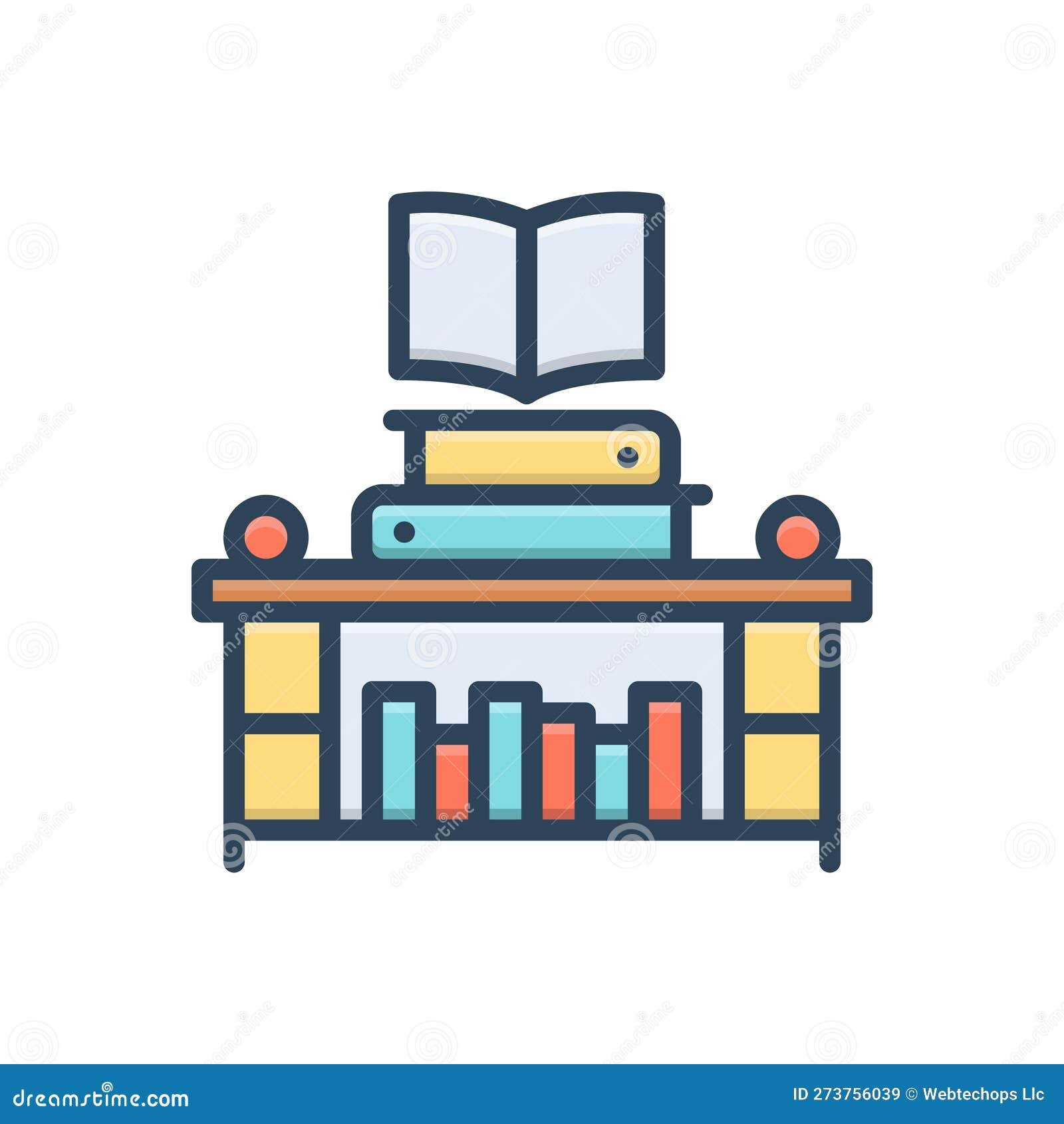 Color Illustration Icon for Bibliography, Library and Book Stock ...
