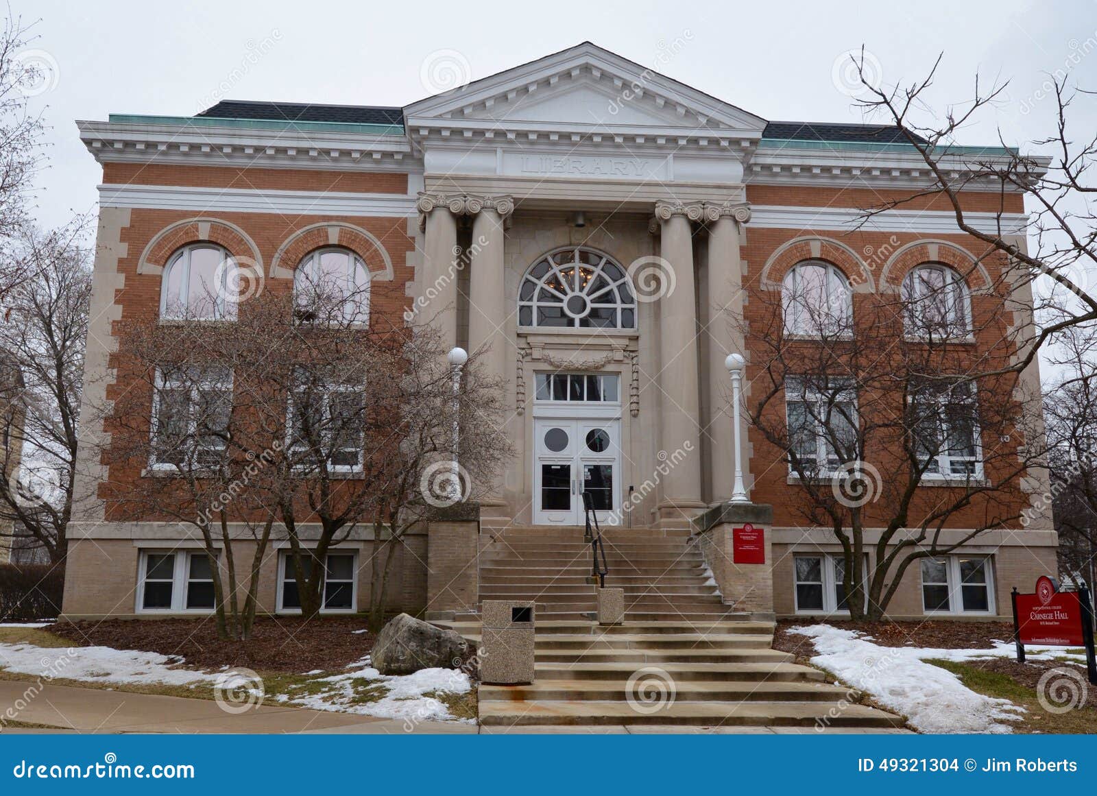 Biblioteca de Carnegie imagen de archivo editorial. Imagen de invierno ...