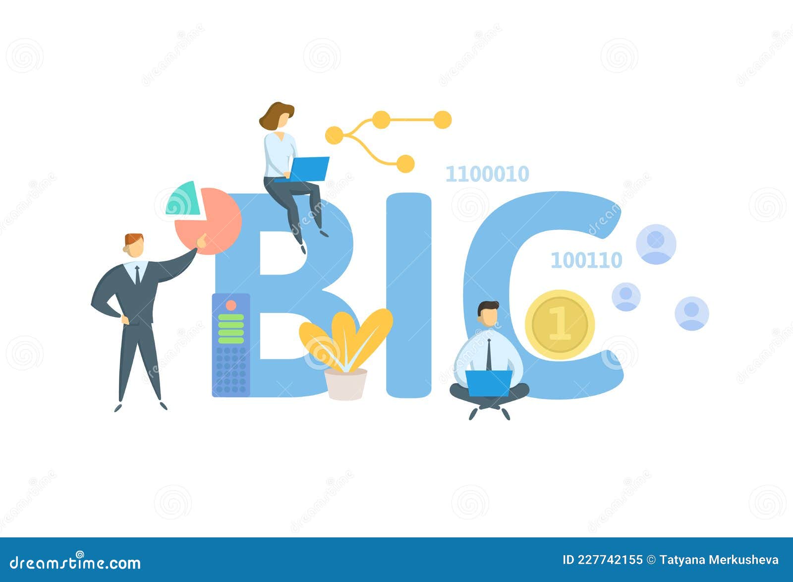 BIC, Bank Identifier Code. Concept With Keyword, People And Icons. Flat ...