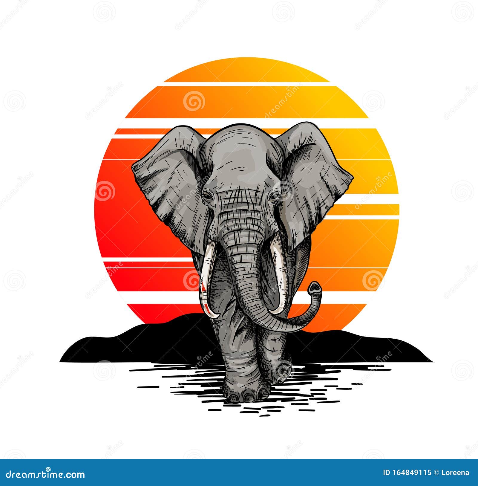 Elephant Front Stylized As Logo Vector Illustration | CartoonDealer.com ...