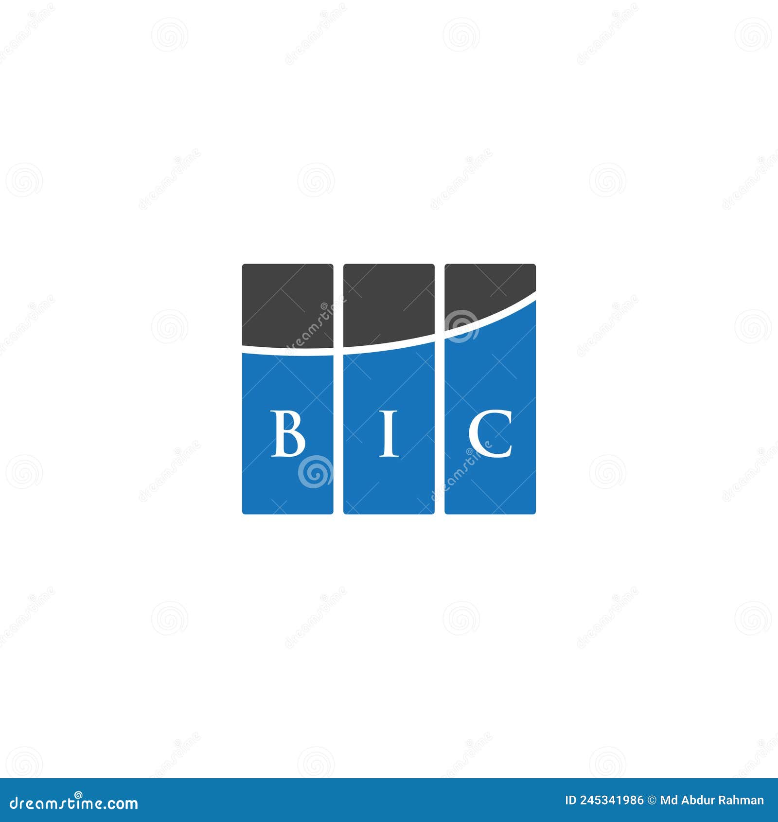 BIC Letter Logo Design on BLACK Background. BIC Creative Initials ...