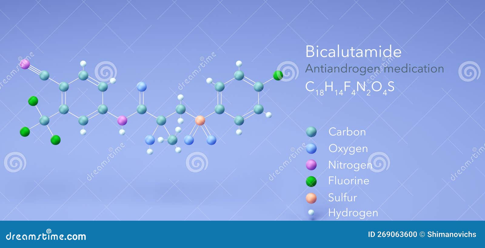Bicalutamide Molecule, Molecular Structures, Antiandrogen Medication ...