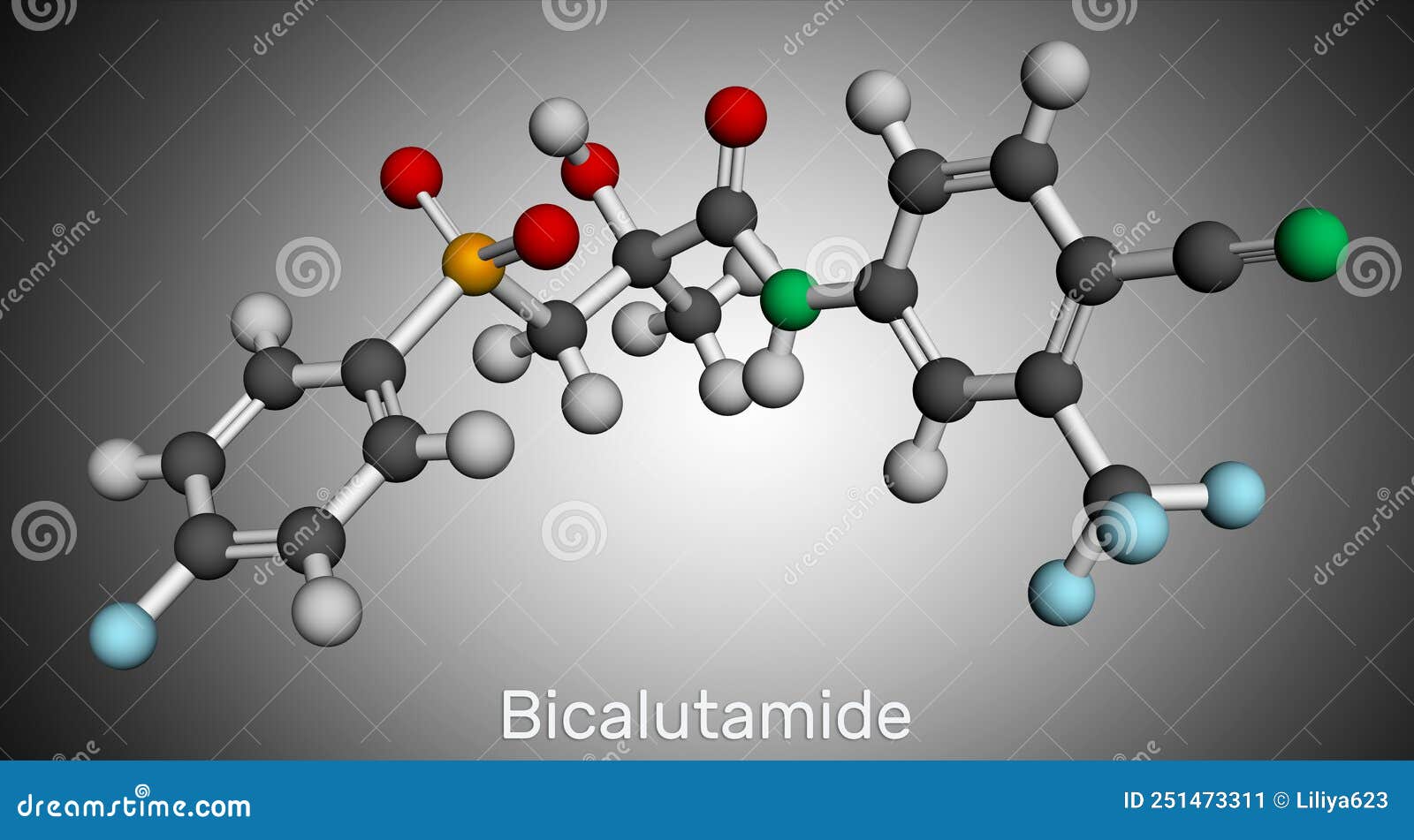 Bicalutamide Molecule. It Is Nonsteroidal Anti-androgen For Prostate ...