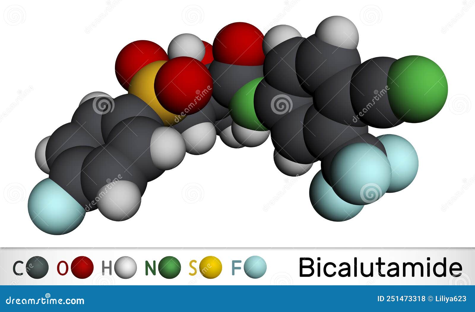 Bicalutamide Molecule. It Is Nonsteroidal Anti-androgen For Prostate ...