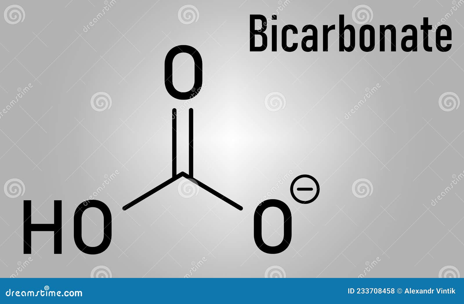 Bicarbonate Anion Molecule Skeletal Formula, Chemical Structure. Vector ...