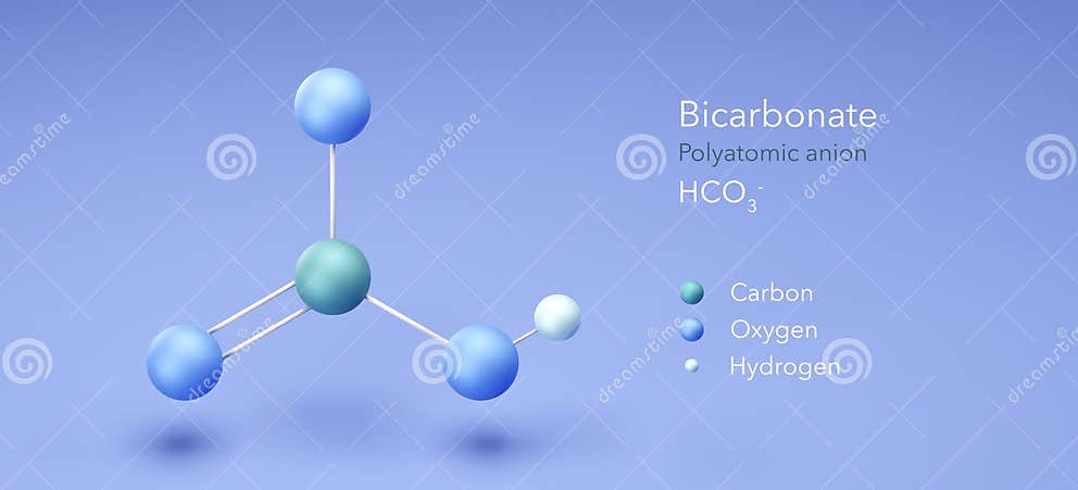 Bicarbonate, Molecular Structures, Polyatomic Anion, 3d Model ...