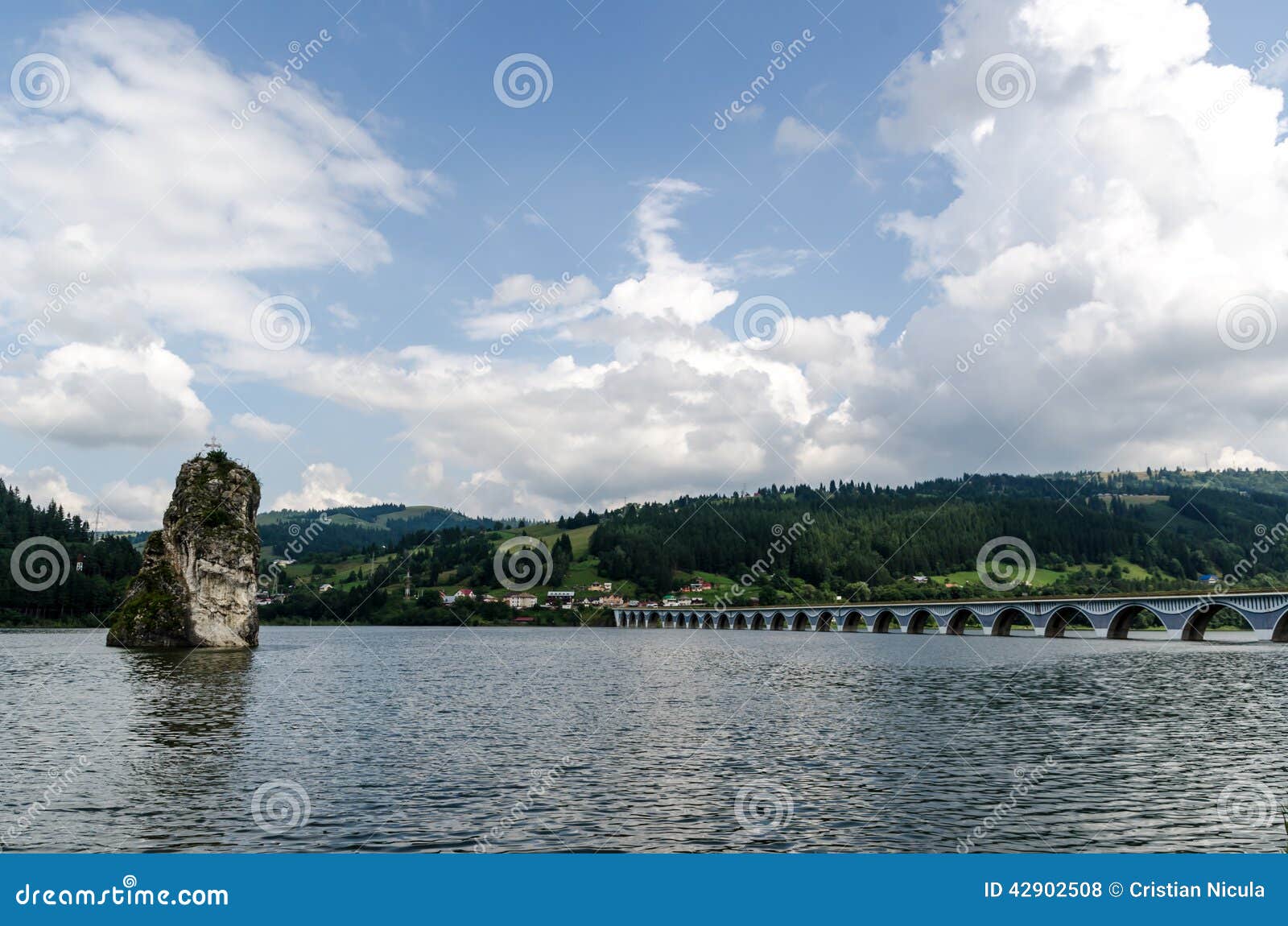 Bicaz Lake stock photo. Image of landscape, green, clouds - 42902508