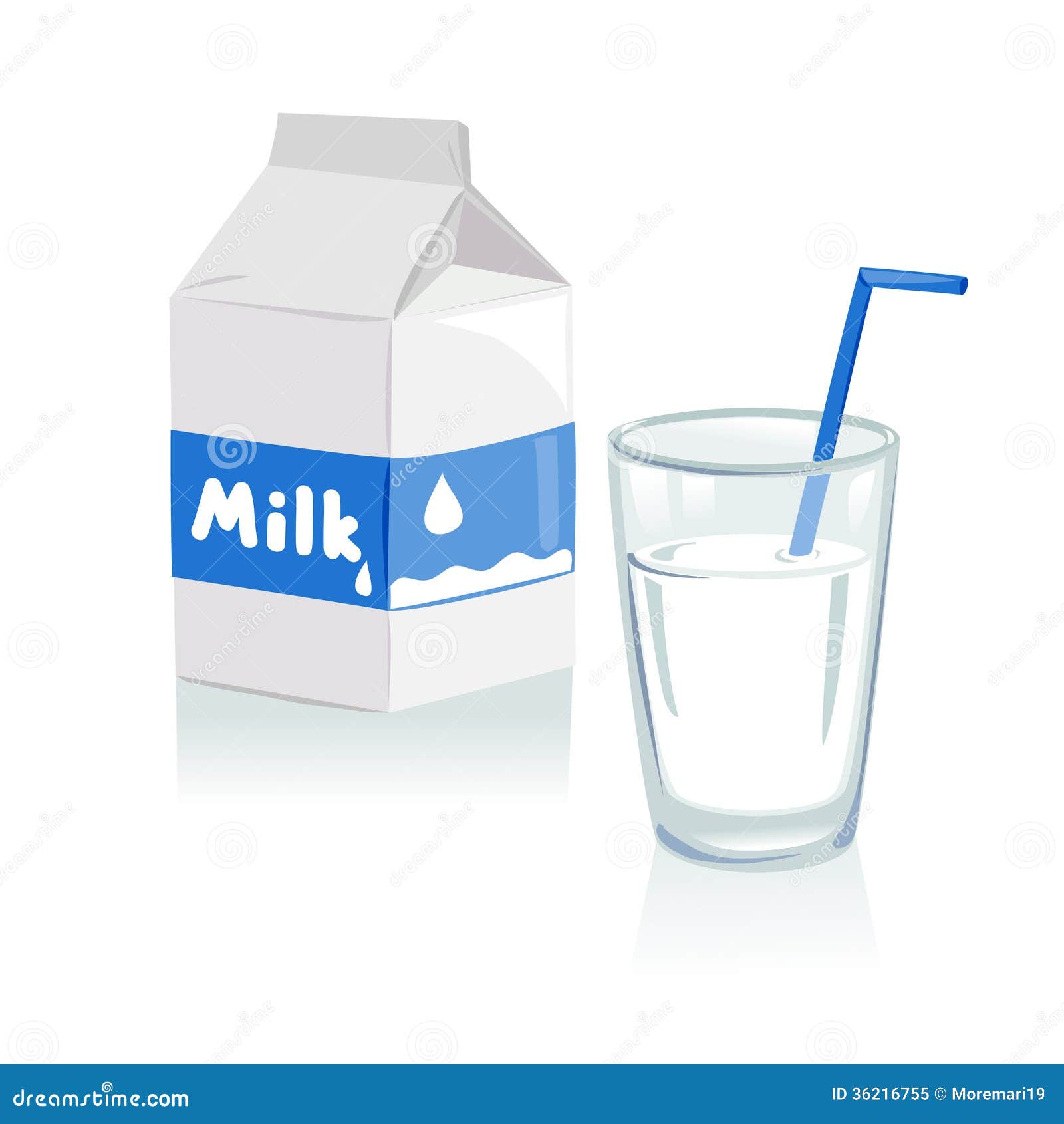 Bicchiere Di Latte E Un Cartone Di Latte Illustrazione Vettoriale ...