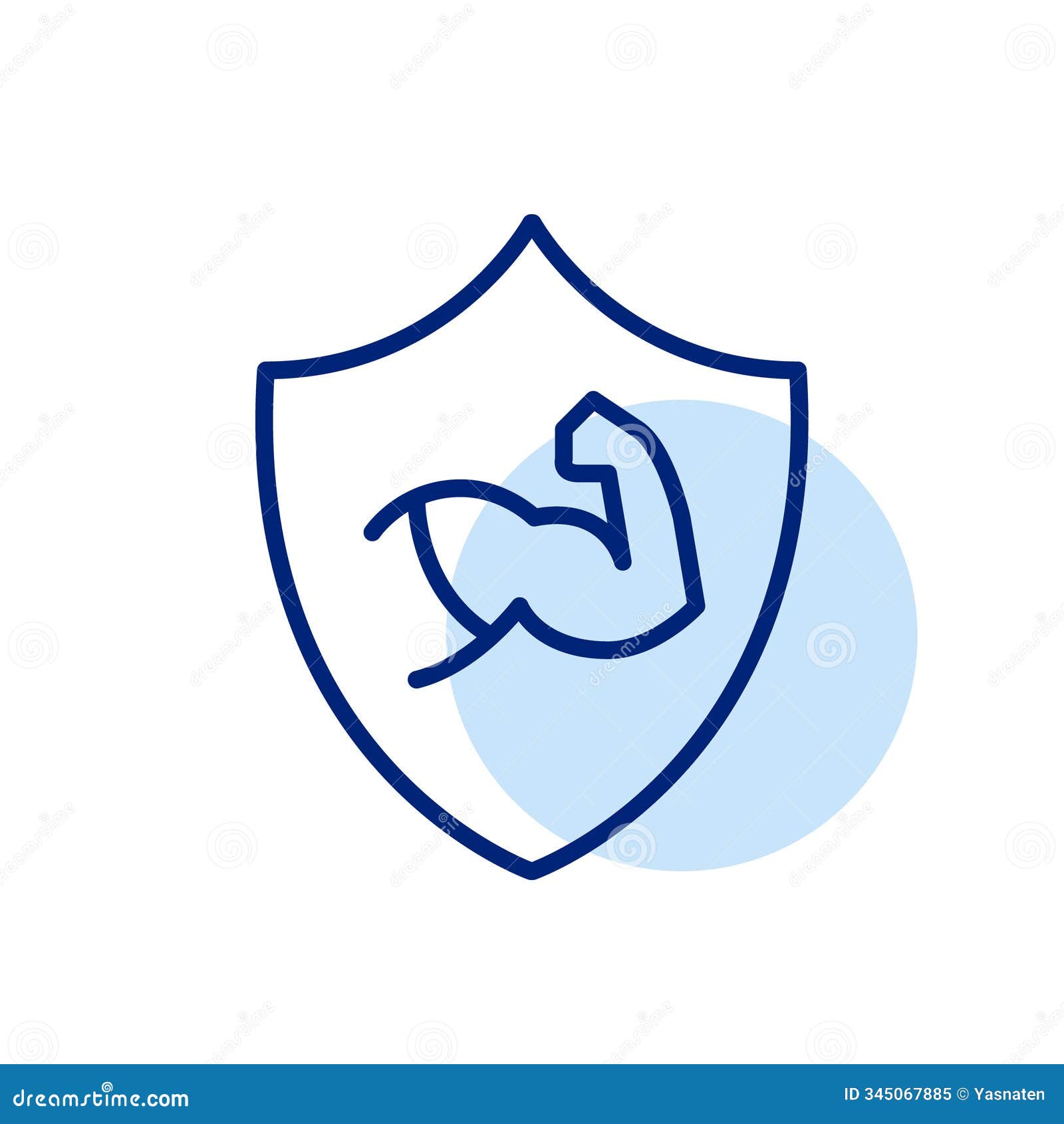 Bicep Curl on Shield. Security and Strong Protection. Pixel Perfect ...