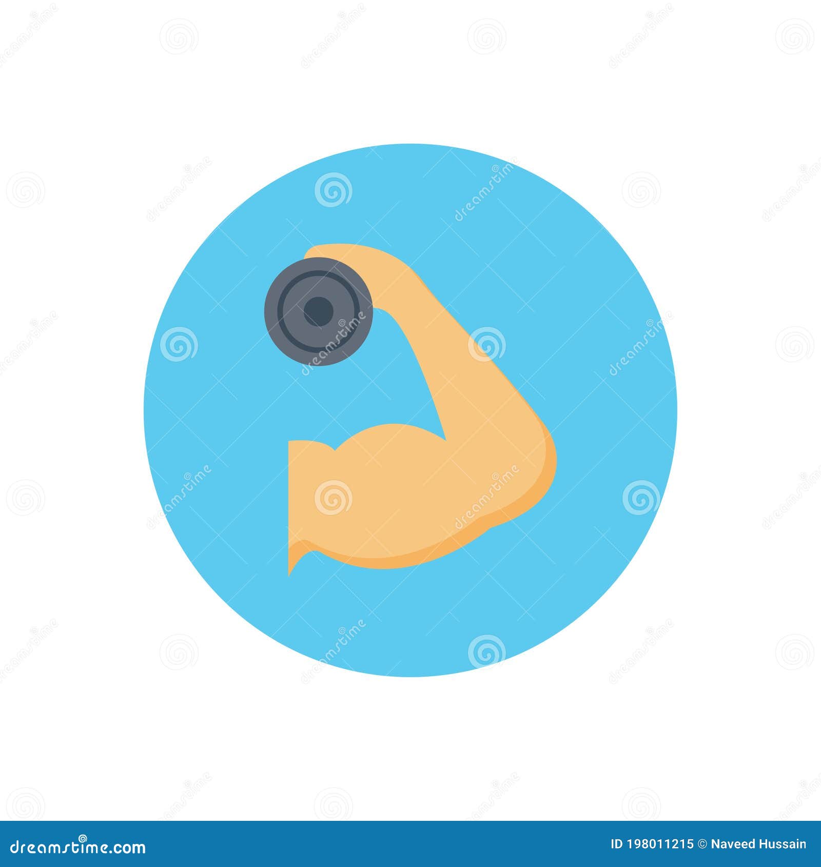 Bicep Vector Flat Colour Icon Stock Vector - Illustration of power ...