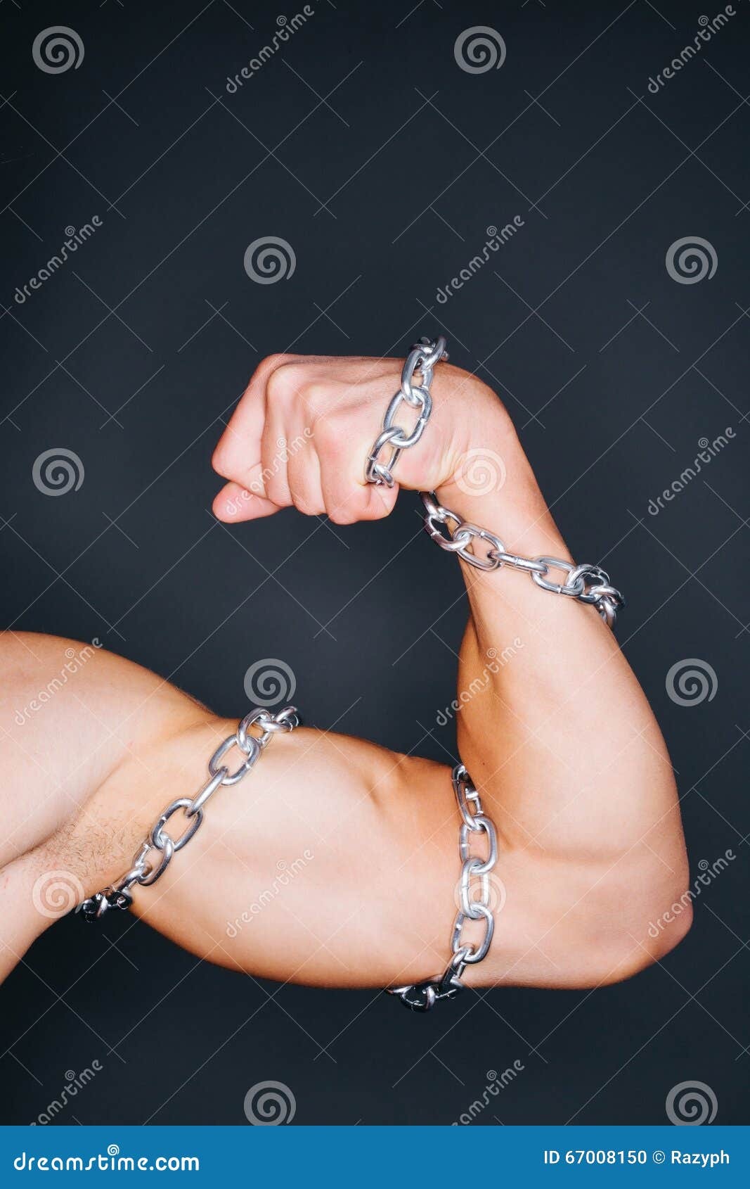 Biceps and chains stock photo. Image of force, caucasian - 67008150
