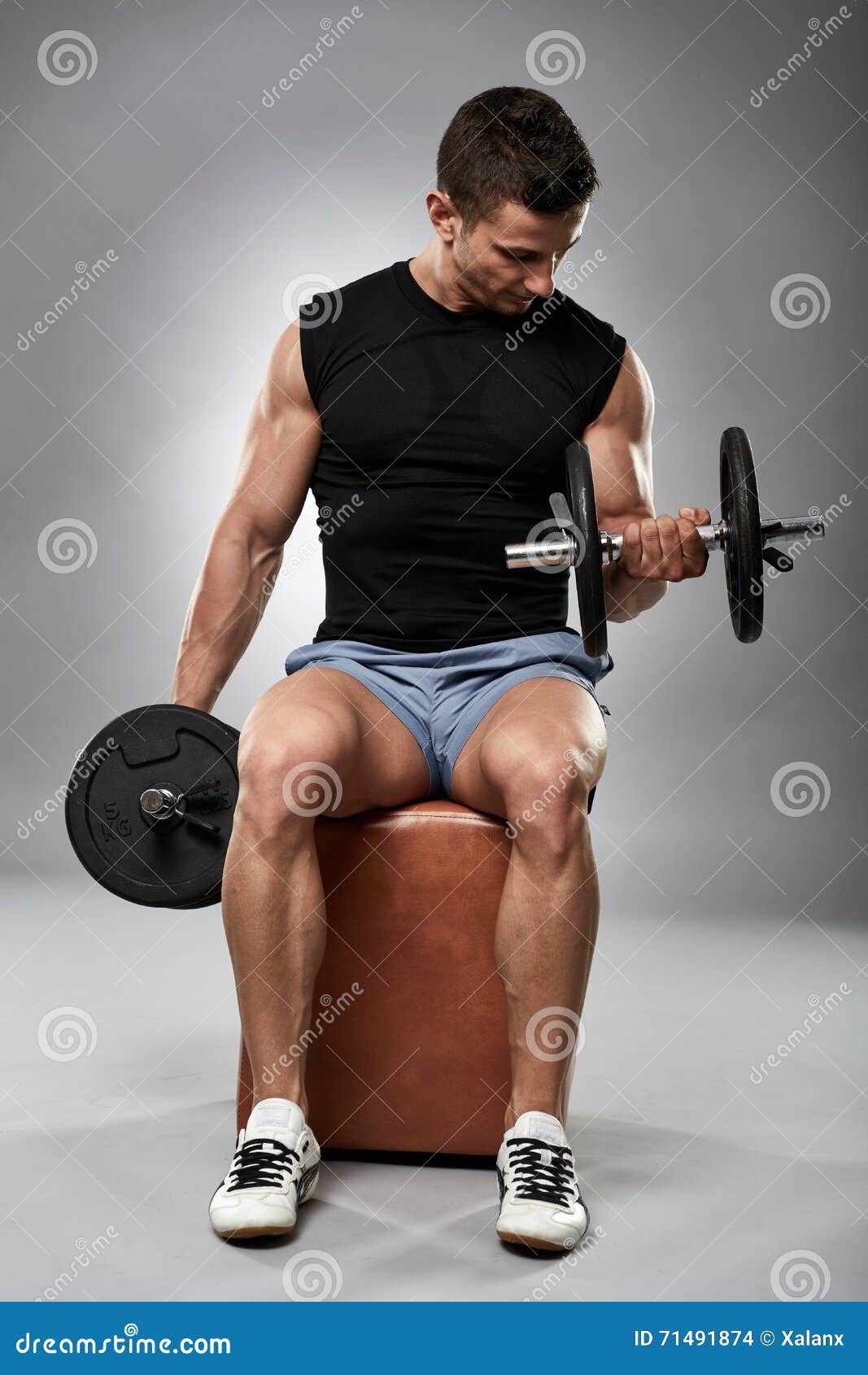 Biceps Curl In Seated Position Stock Photography | CartoonDealer.com ...