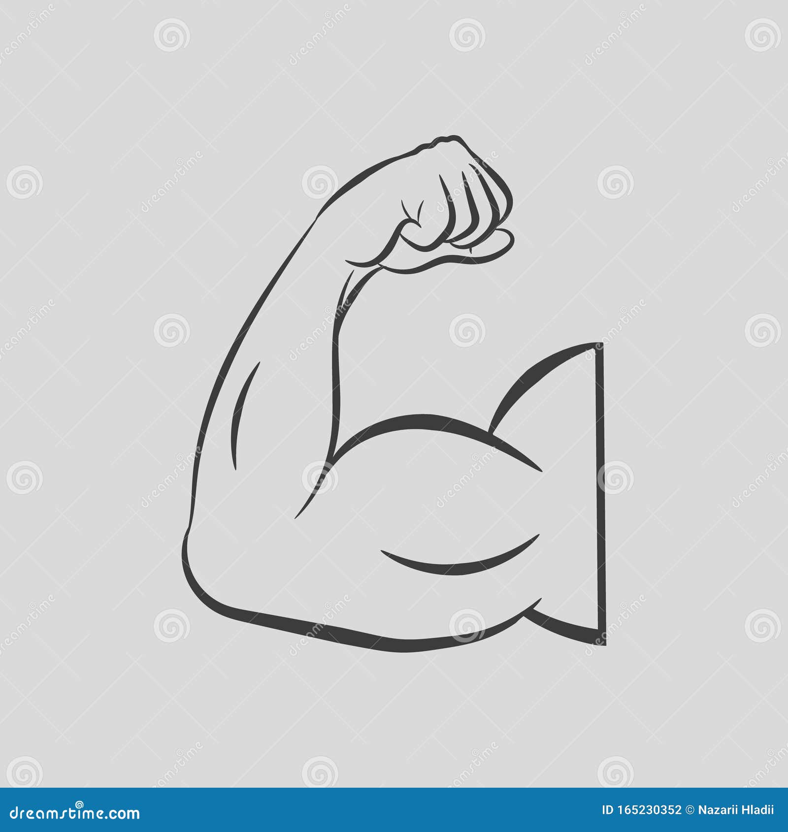Biceps Flex Arm Muskel-Bodybuilder-Pose Vector-Illustration Vektor ...