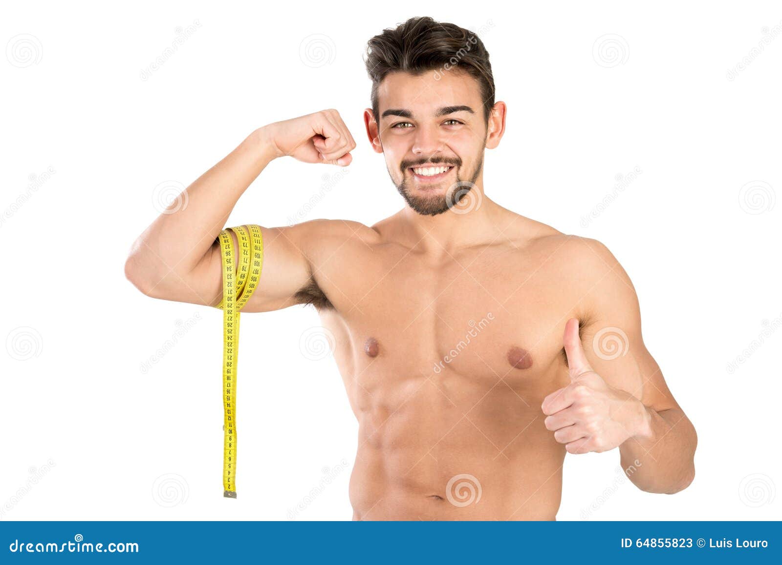 Biceps stock image. Image of measuring, power, handsome - 64855823