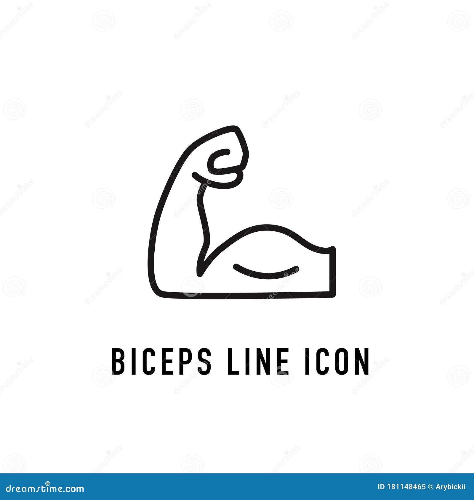 Biceps Icon in Line Style. Vector Stock Vector - Illustration of ...