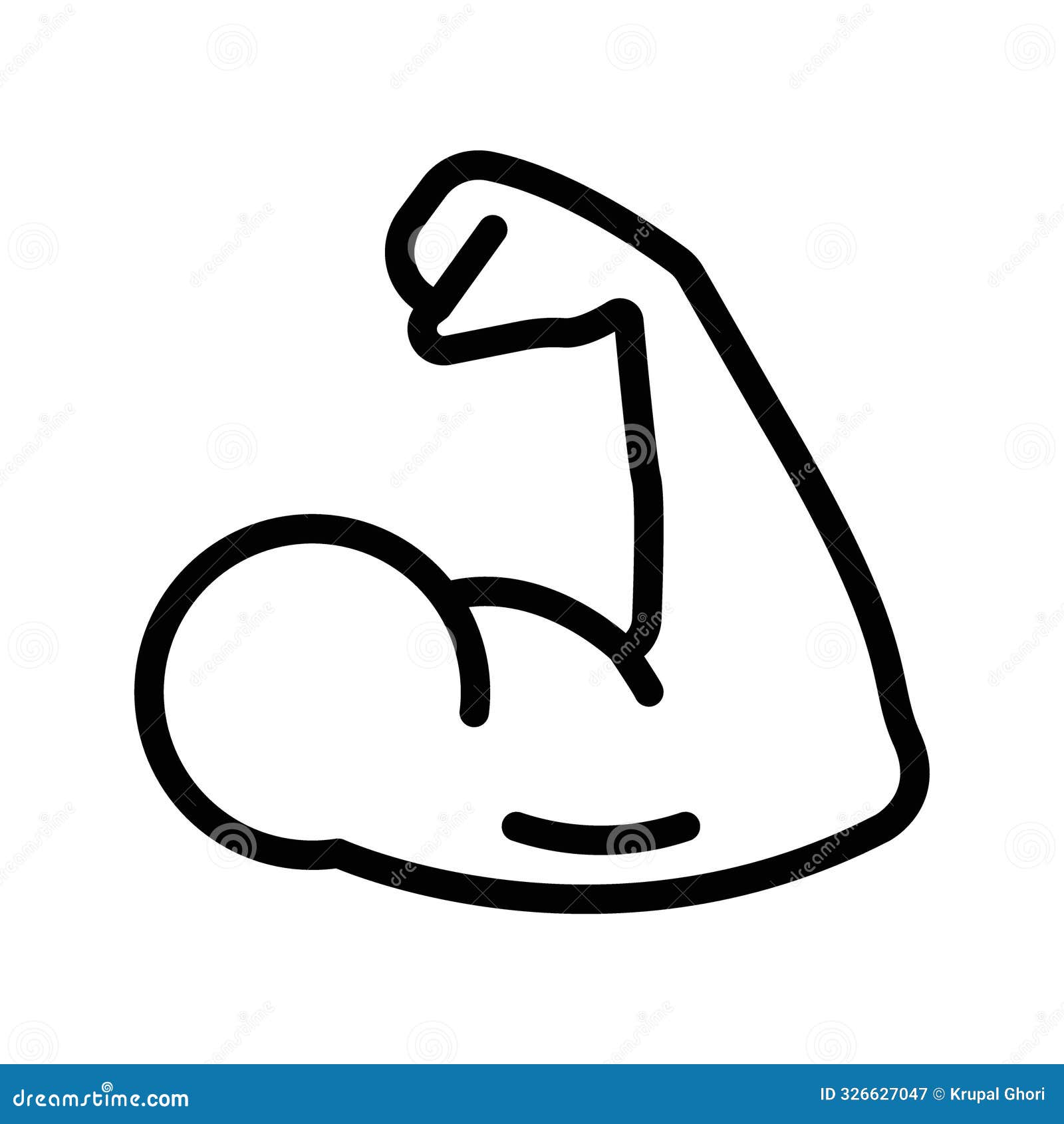 Biceps Icon Linear Logo Mark In Black And White Cartoon Vector ...