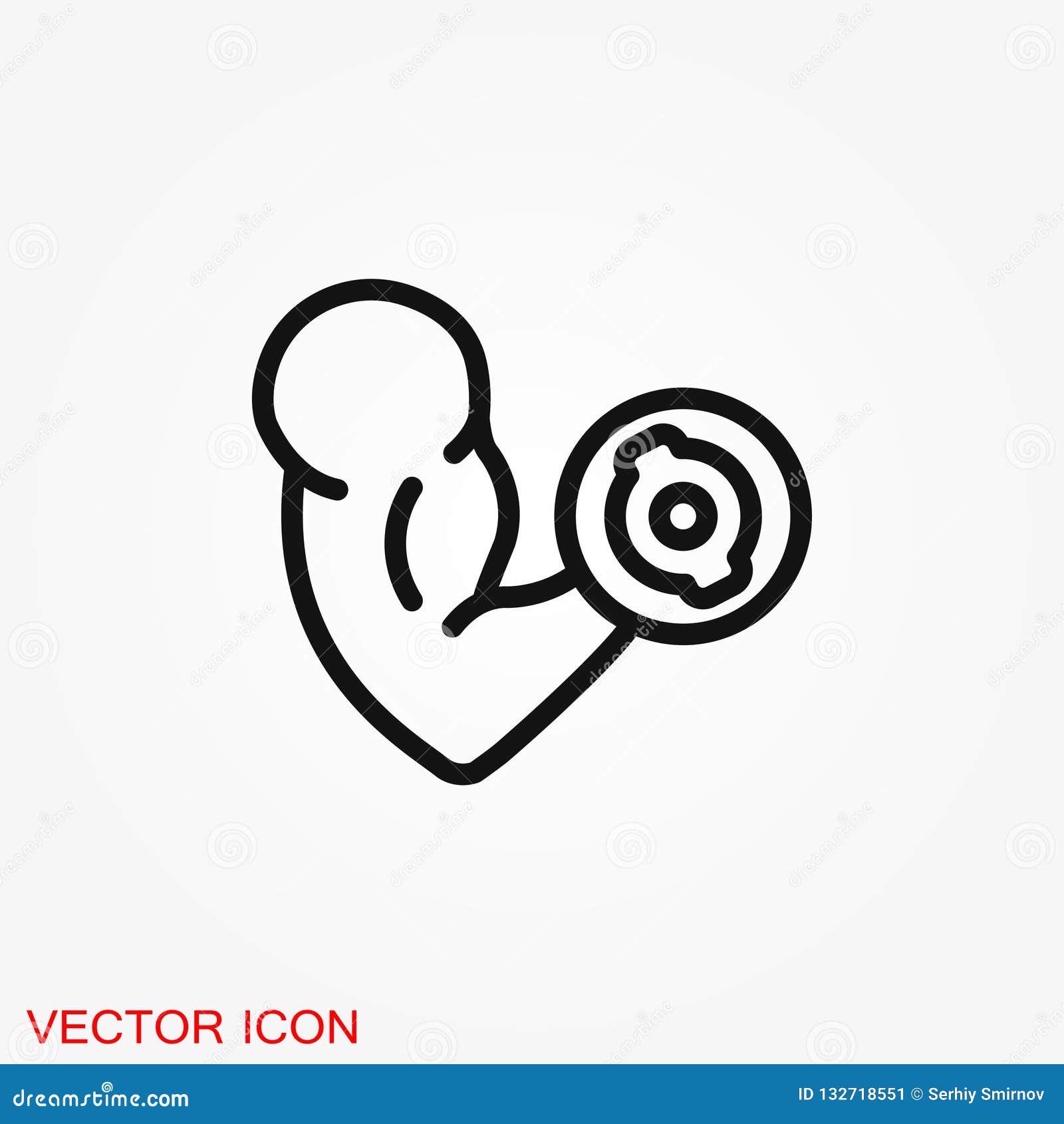 Biceps Icon, Muscle Strength or Power Icon Stock Illustration ...