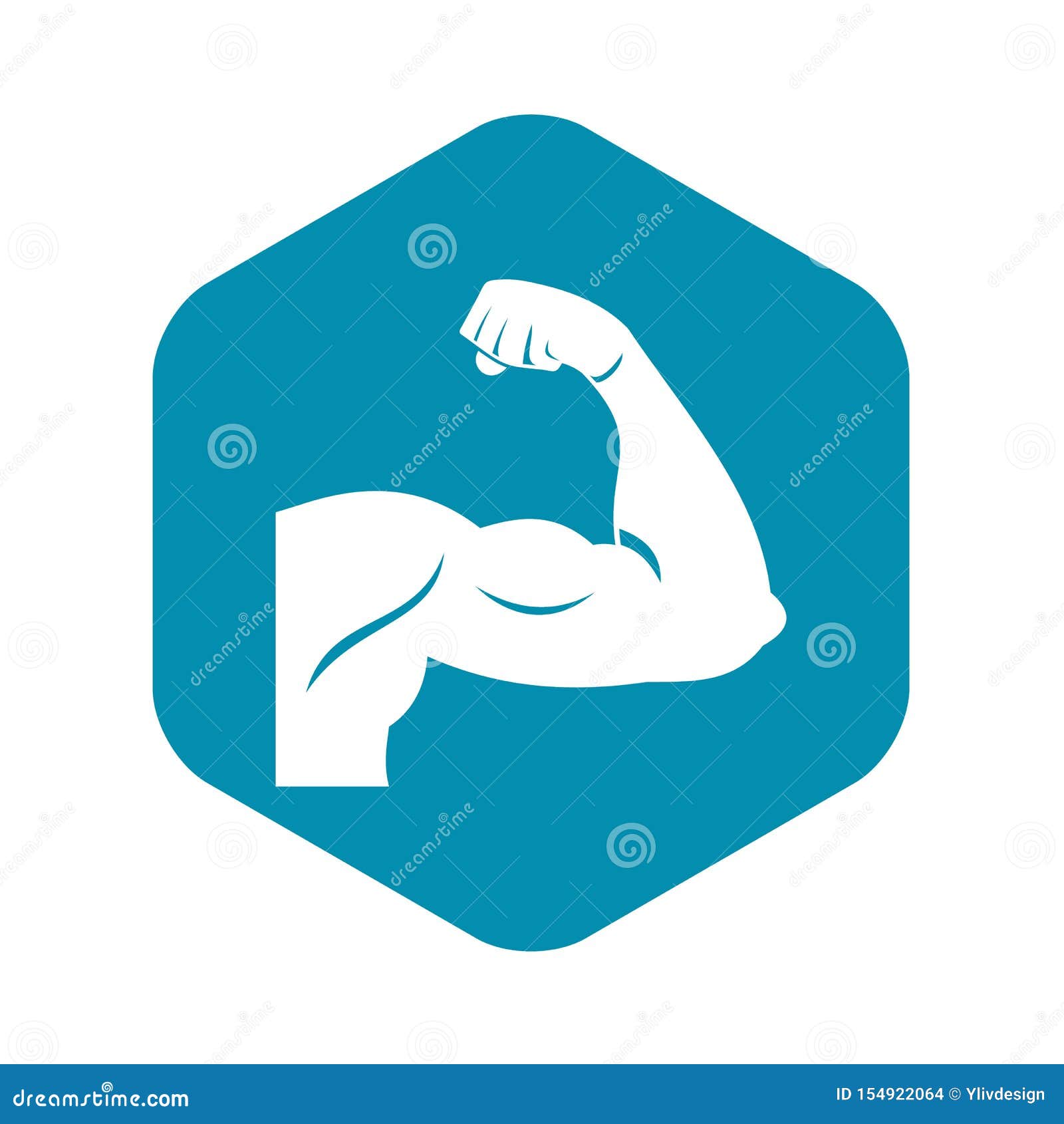 Biceps icon, simple style stock vector. Illustration of hand - 154922064