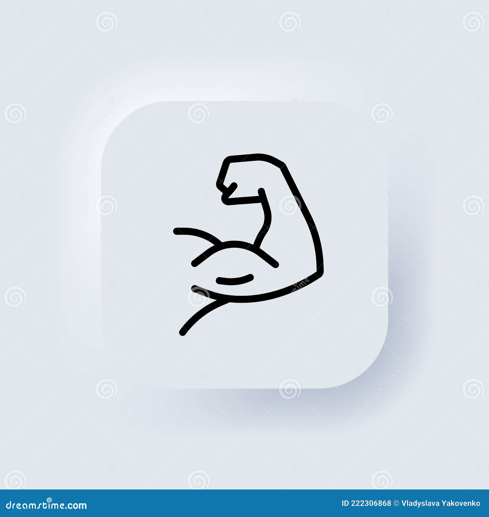 Biceps Icon. Strong Arm. Muscular Bodybuilder Pose. Elements for Mobile ...