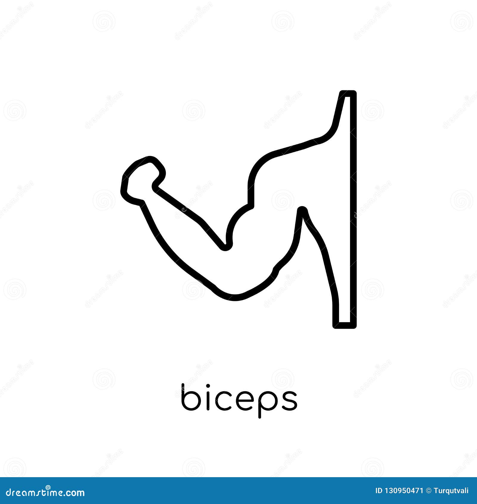 Biceps Icon. Trendy Modern Flat Linear Vector Biceps Icon on White ...