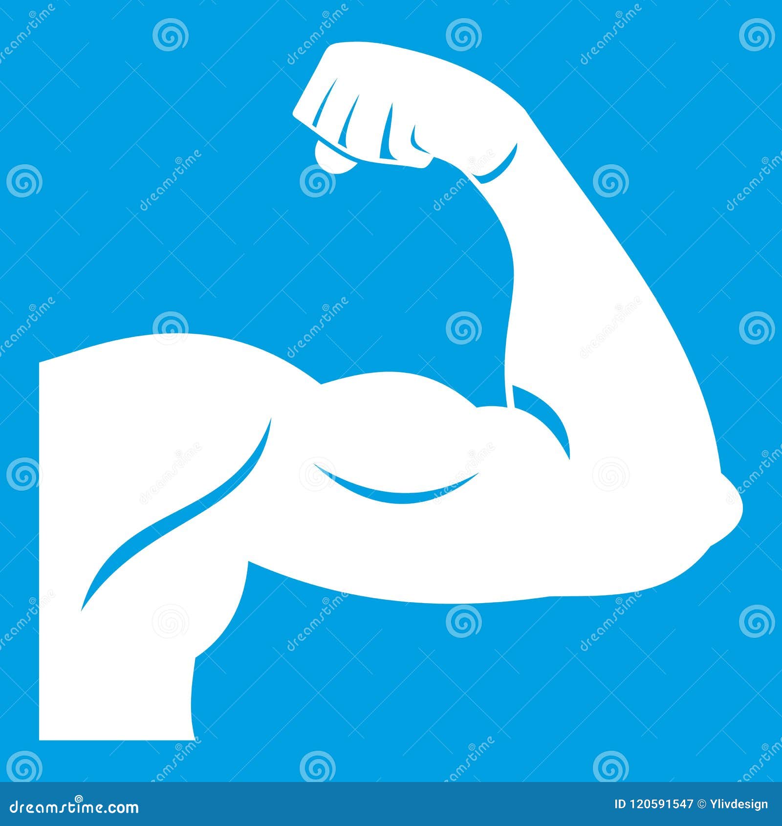 Biceps icon white stock vector. Illustration of shape - 120591547