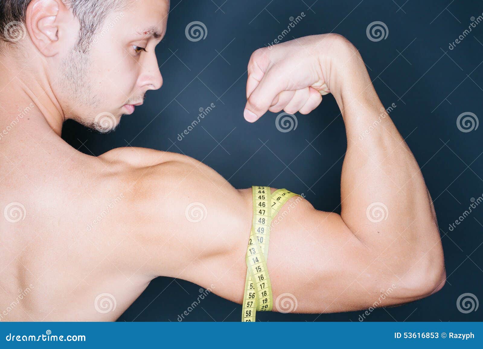 Biceps measurement stock image. Image of young, vitality - 53616853