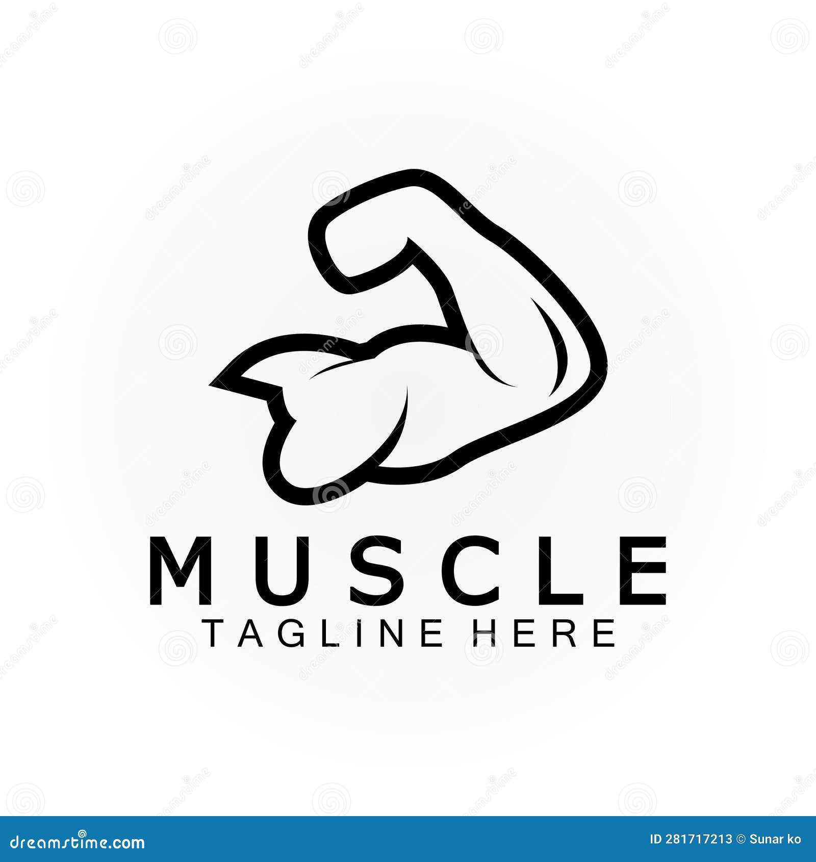 Biceps Muscle Icon Logo Vector Design Template Stock Vector ...