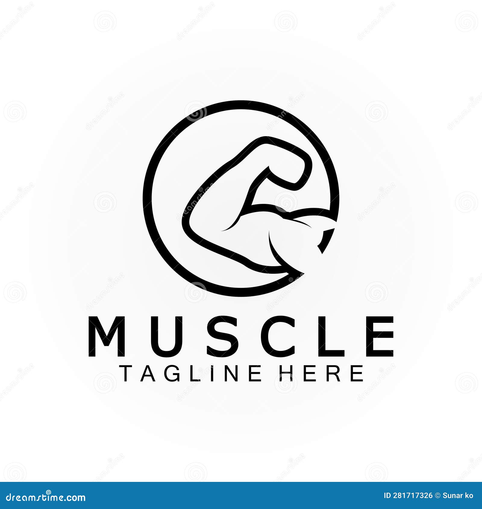 Biceps Muscle Icon Logo Vector Design Template Stock Vector ...