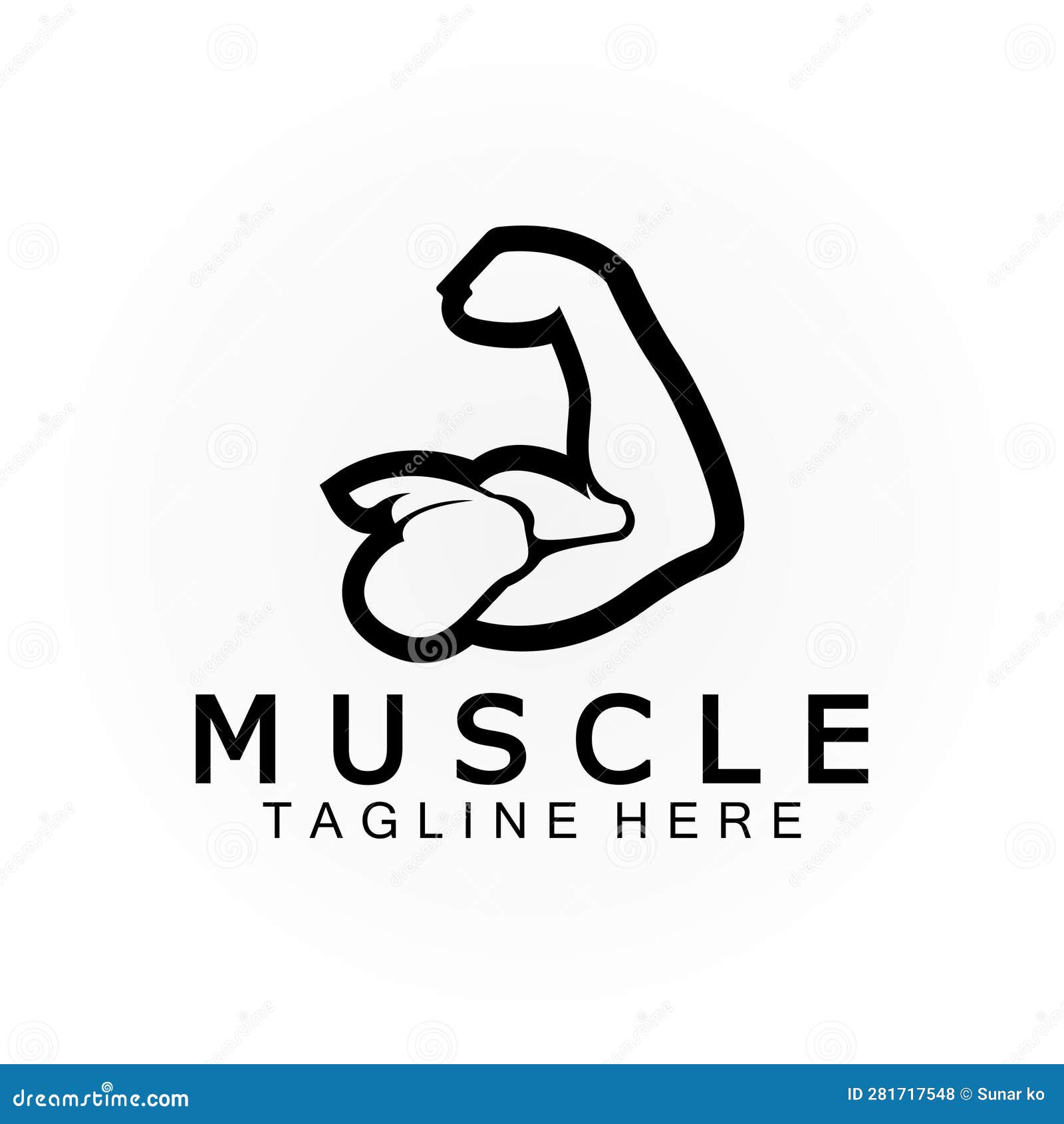 Biceps Muscle Icon Logo Vector Design Template Stock Vector ...