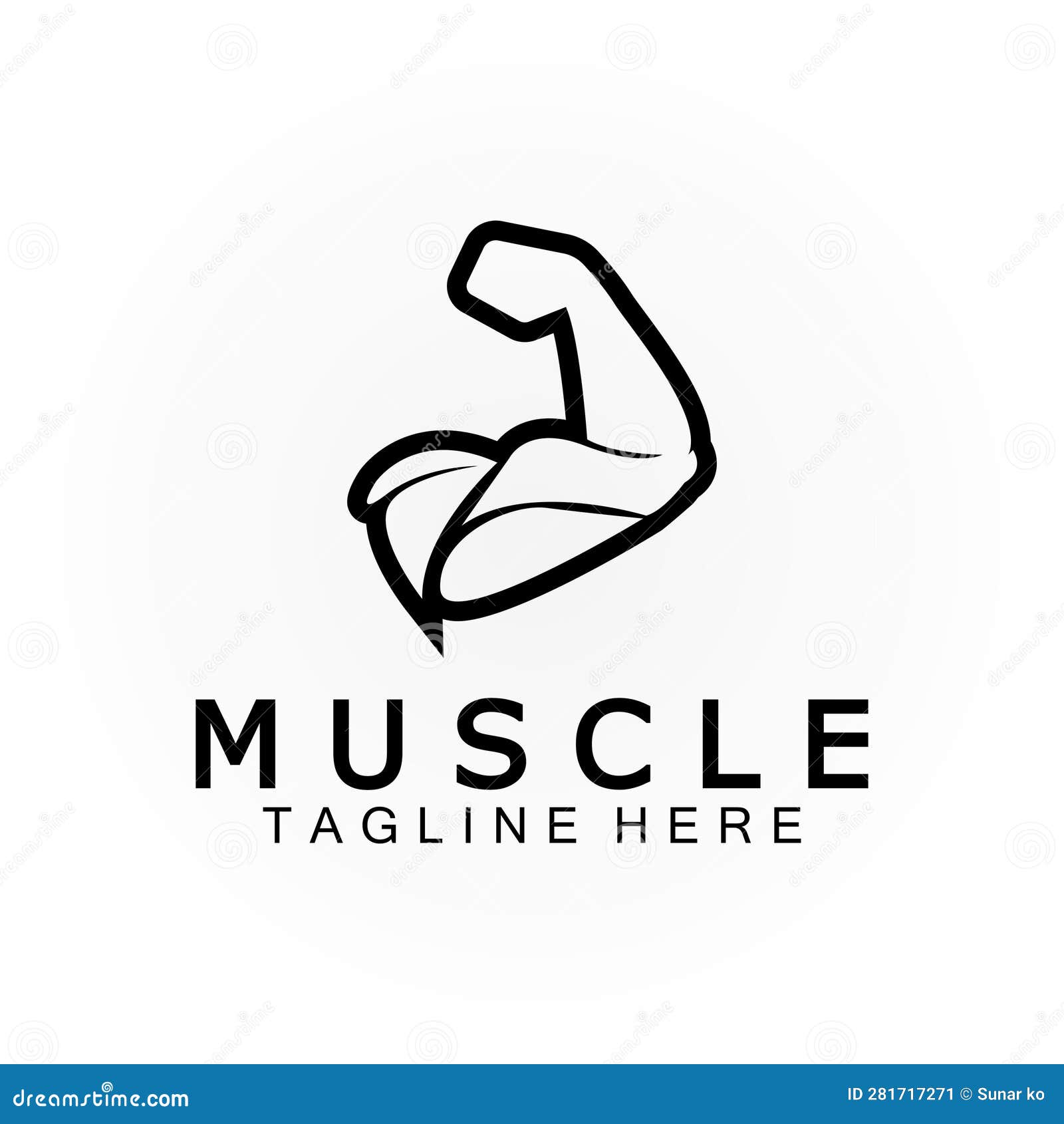 Biceps Muscle Icon Logo Vector Design Template Stock Vector ...