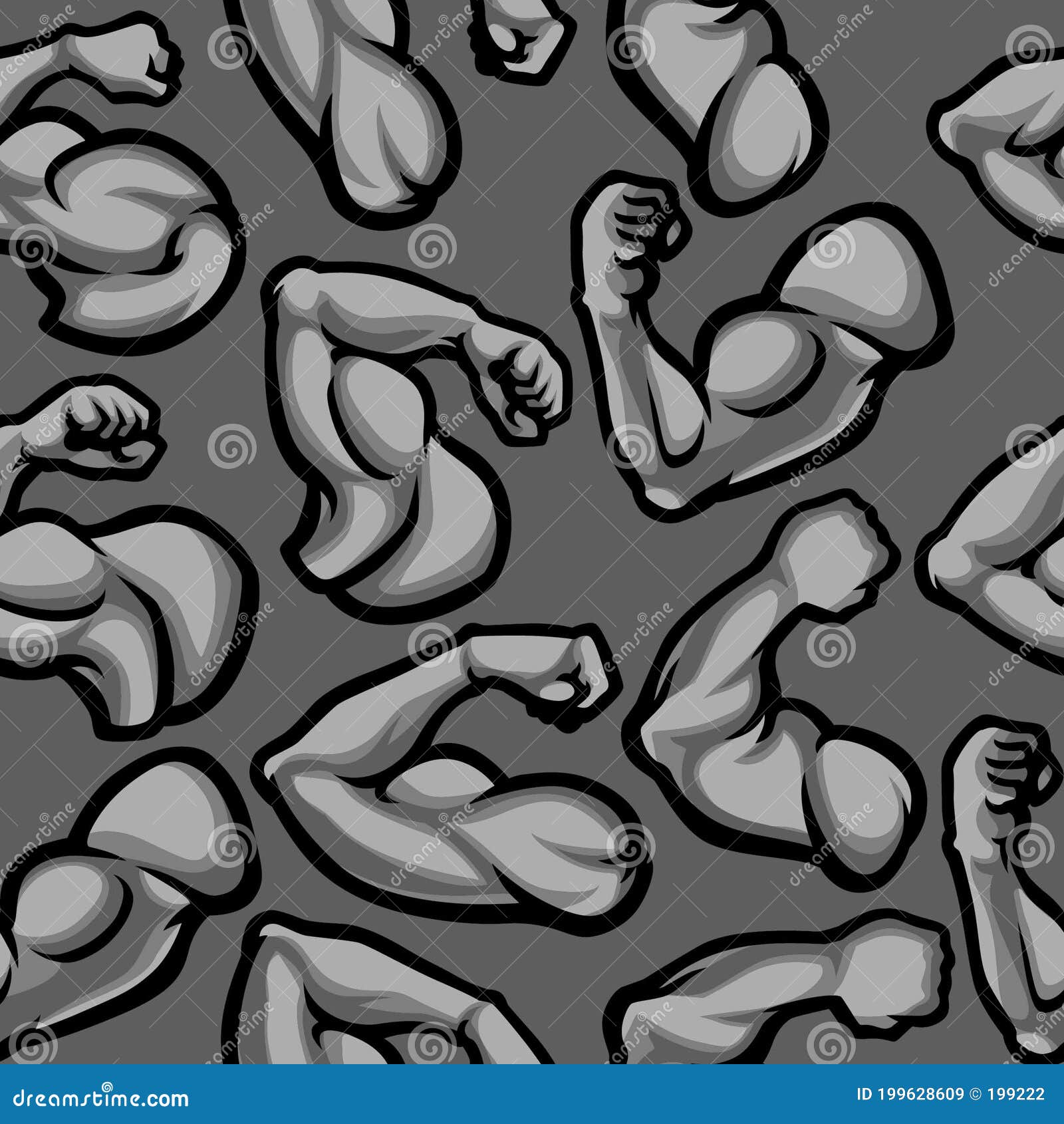 Biceps Muscle With Anatomical Skeletal Medical Arm Structure Outline ...