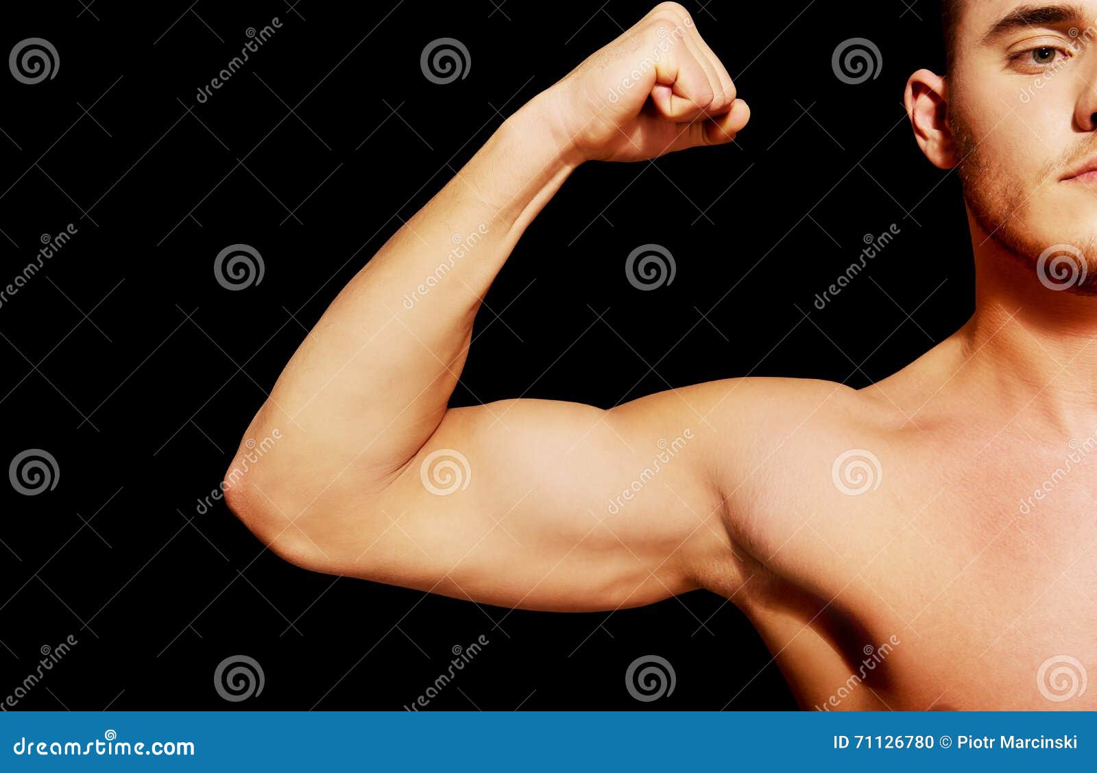 Biceps Muscle of a Young Athletic Man Stock Photo - Image of biceps ...