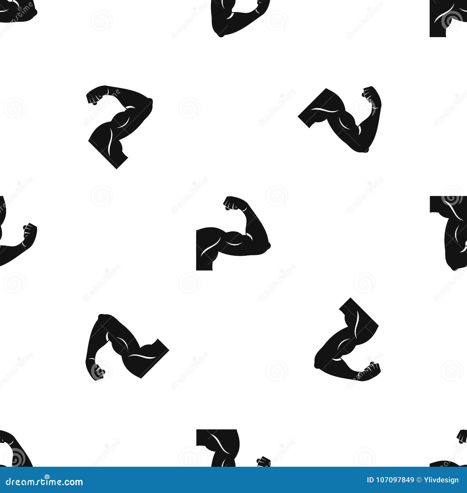 Biceps Pattern Seamless Black Stock Vector - Illustration of handsome ...