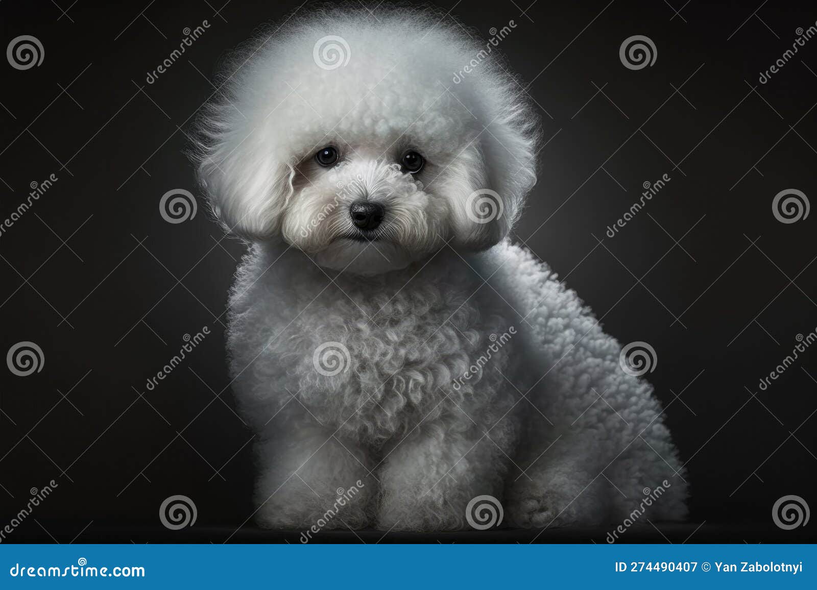 Bichon Frise Black Background. Generative AI Stock Illustration ...