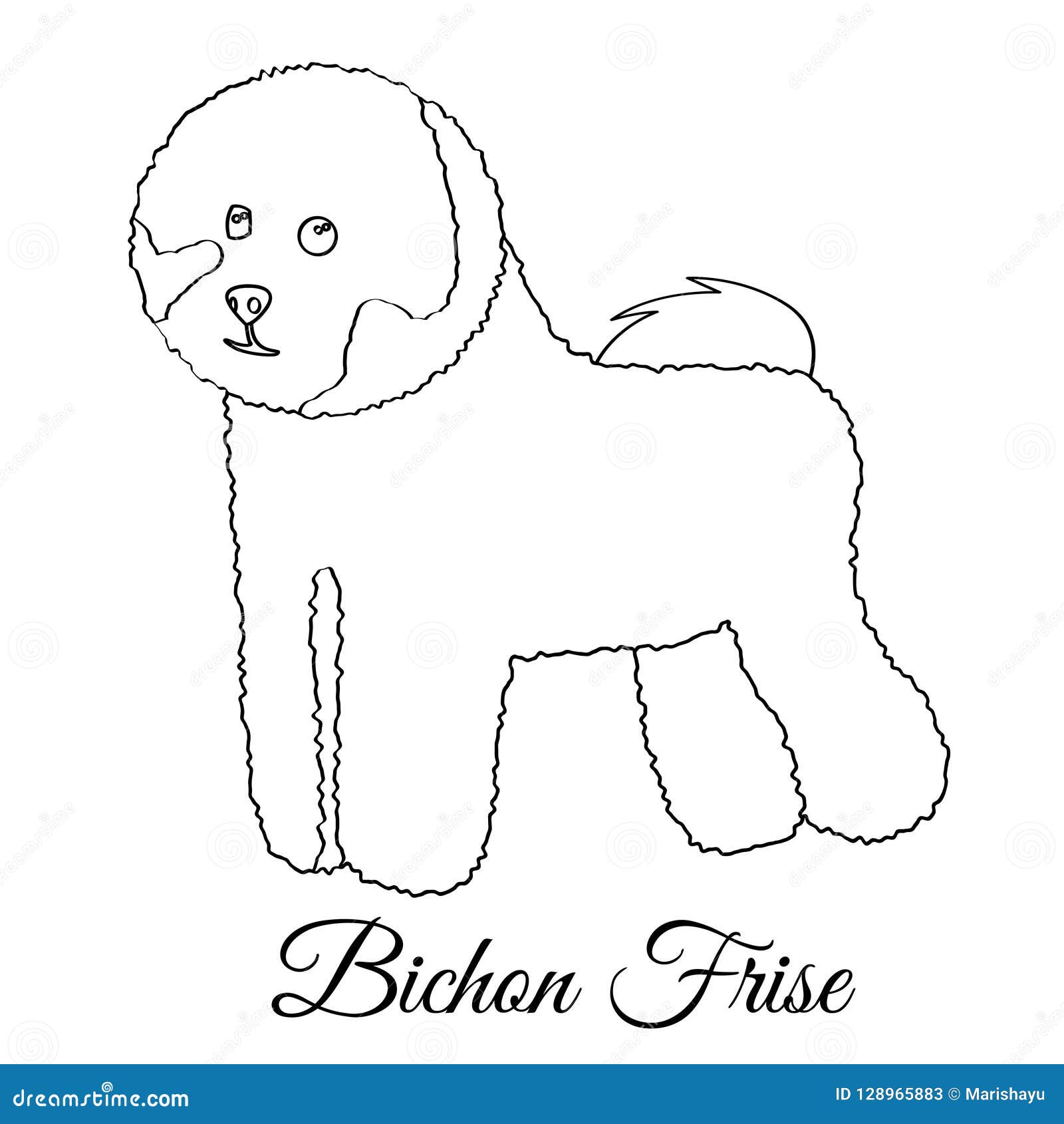 Bichon frise dog coloring stock vector. Illustration of group - 128965883