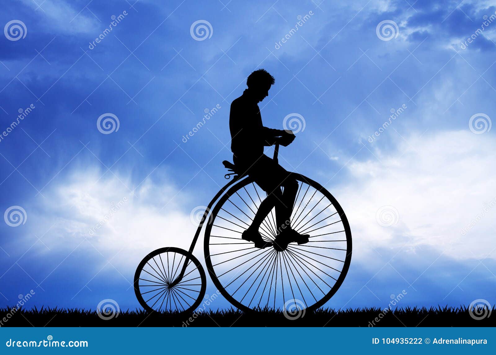 Bicicleta com roda grande ilustração stock. Ilustração de exterior ...