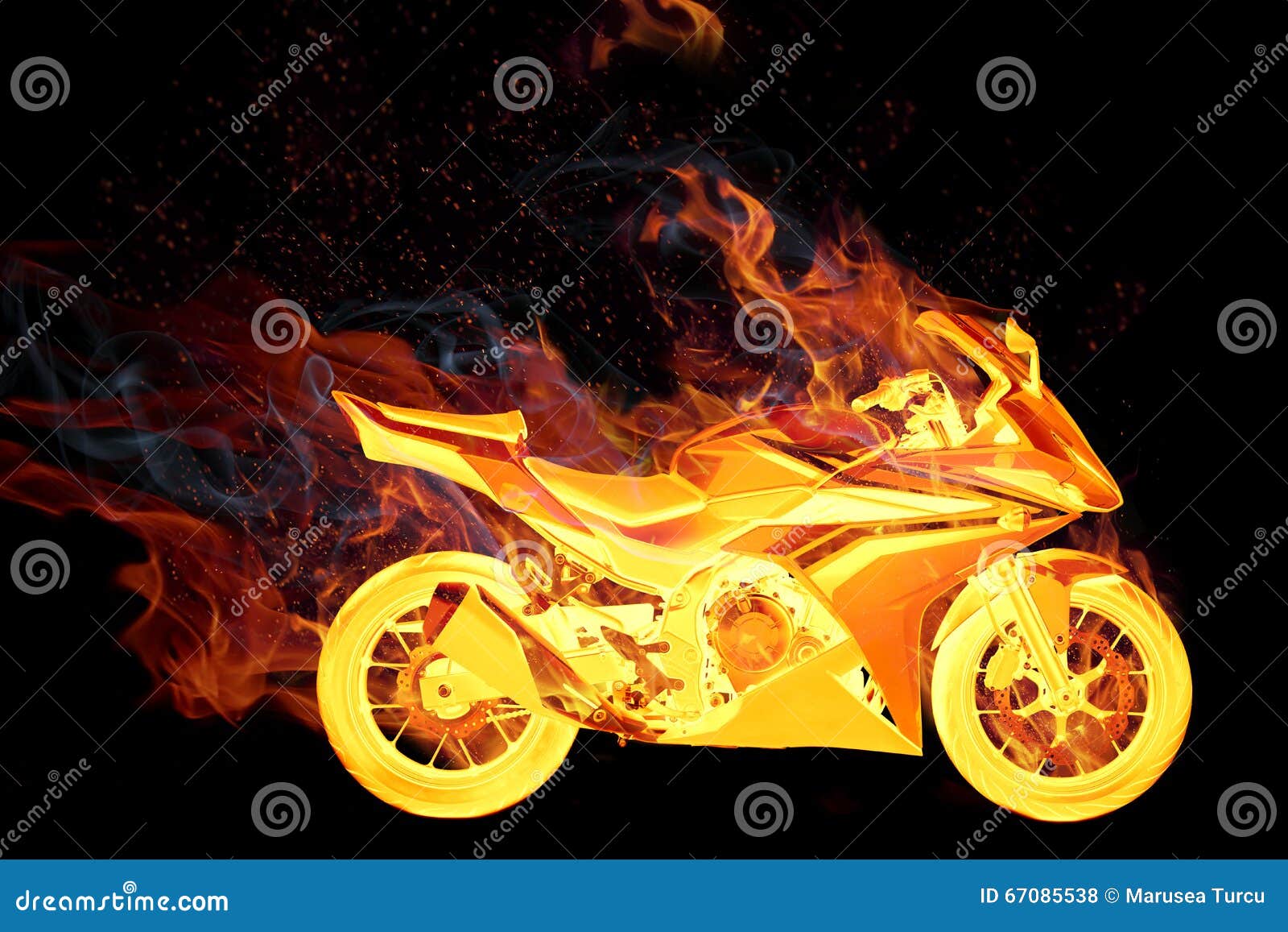 Bicicleta no fogo foto de stock. Imagem de temperatura - 67085538