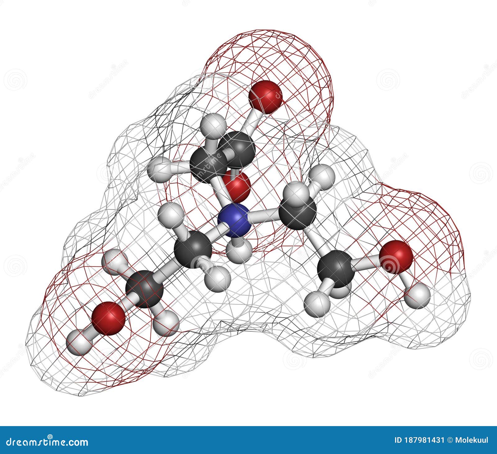 Bicine Buffering Agent Molecule. 3D Rendering. Atoms are Represented As ...