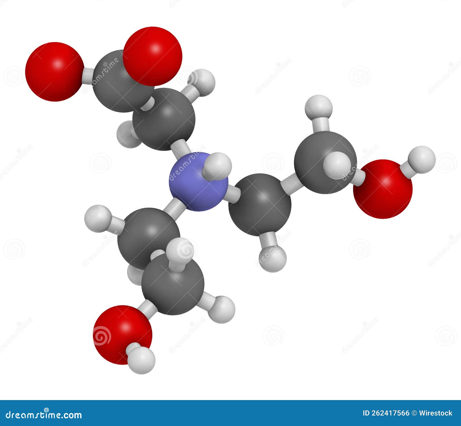 Bicine Buffering Agent Molecule. 3D Rendering Stock Illustration ...