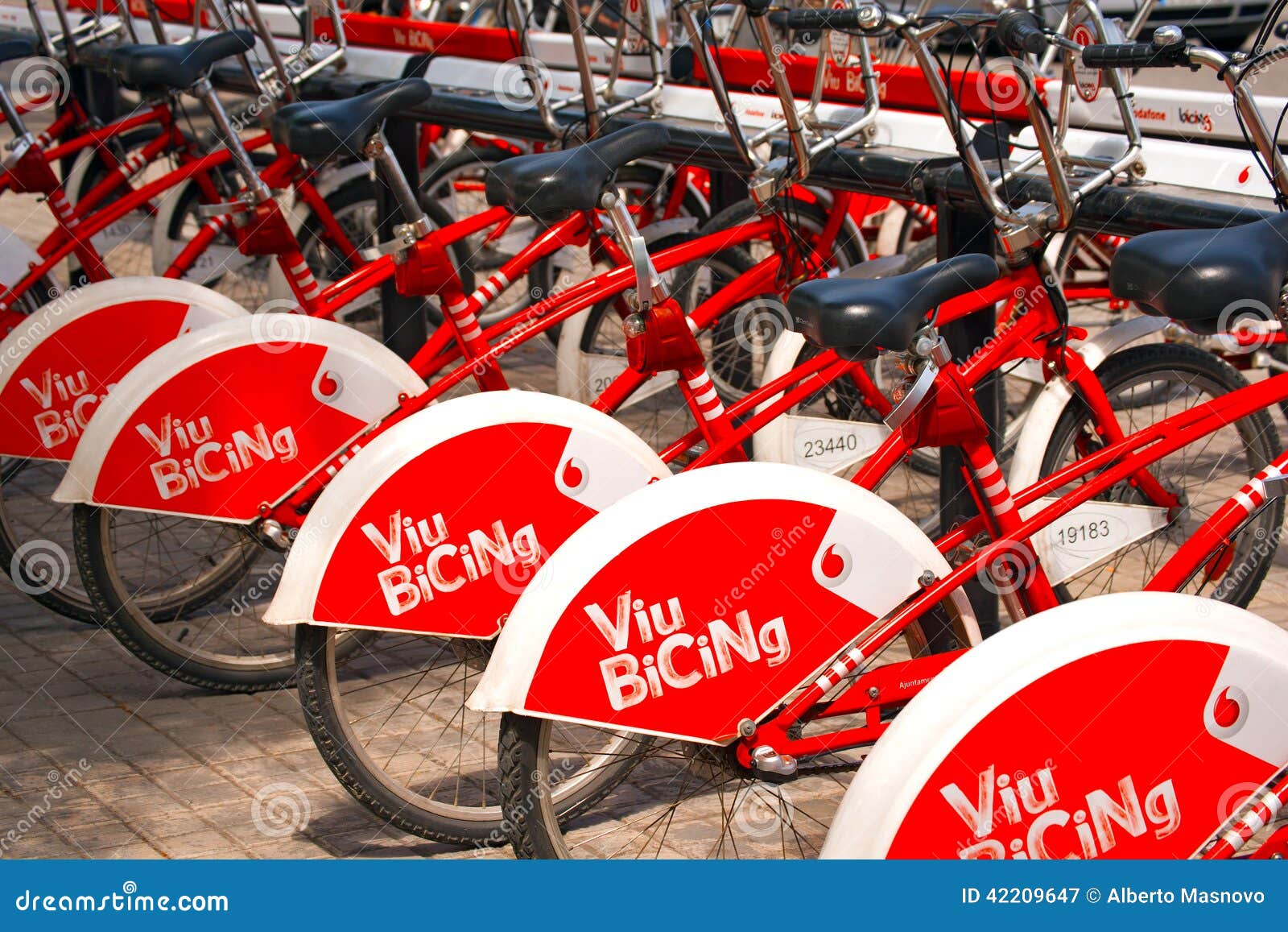 Bicing Vodafone - Barcelona Spain Editorial Photography - Image of ...