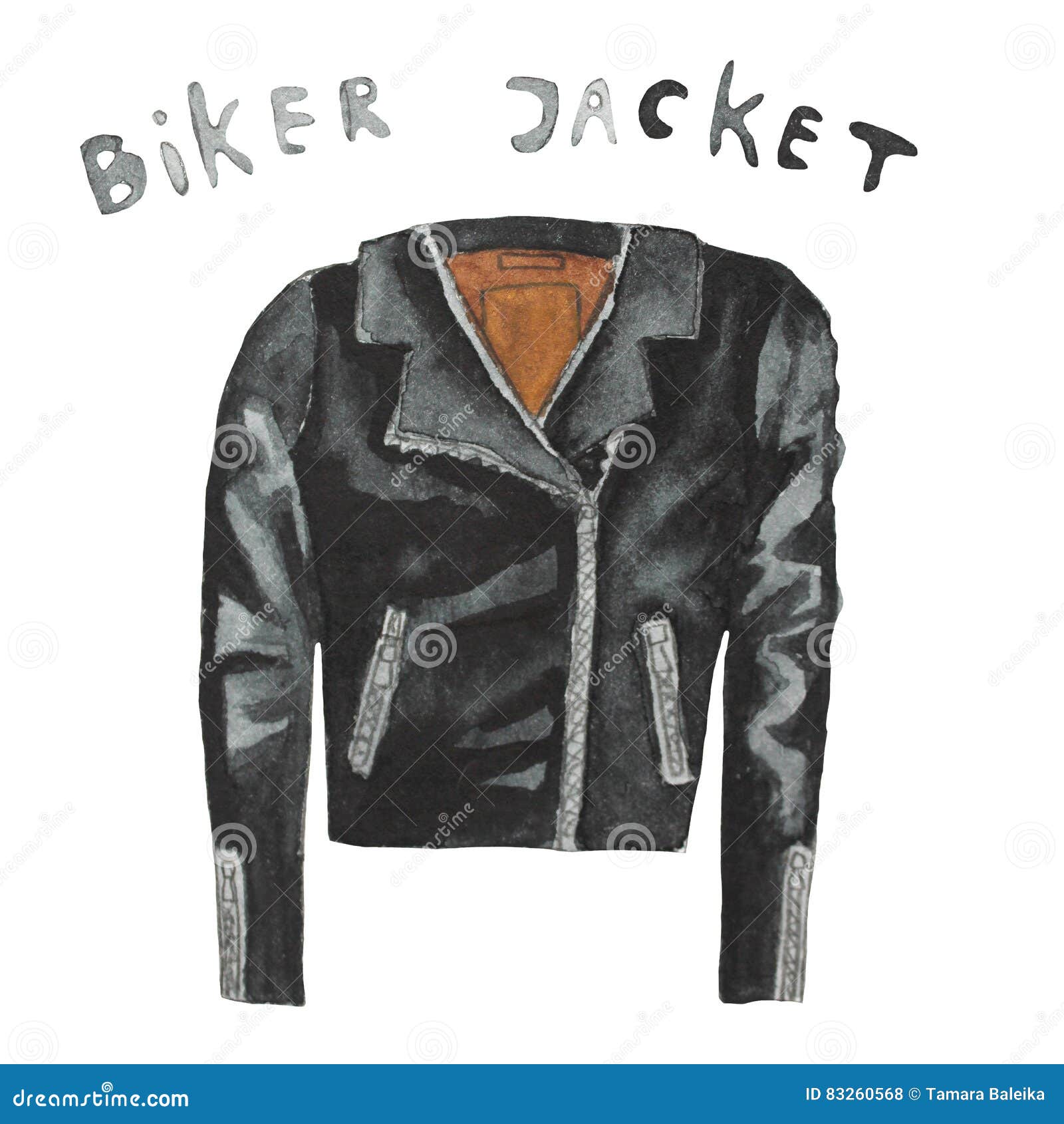 Bicker Jacket. Hand Drawn Watercolor Illustration. Stock Illustration ...