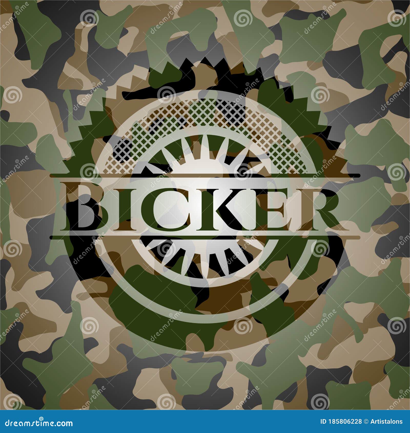 Bicker Written on a Camouflage Texture. Vector Illustration. Detailed ...
