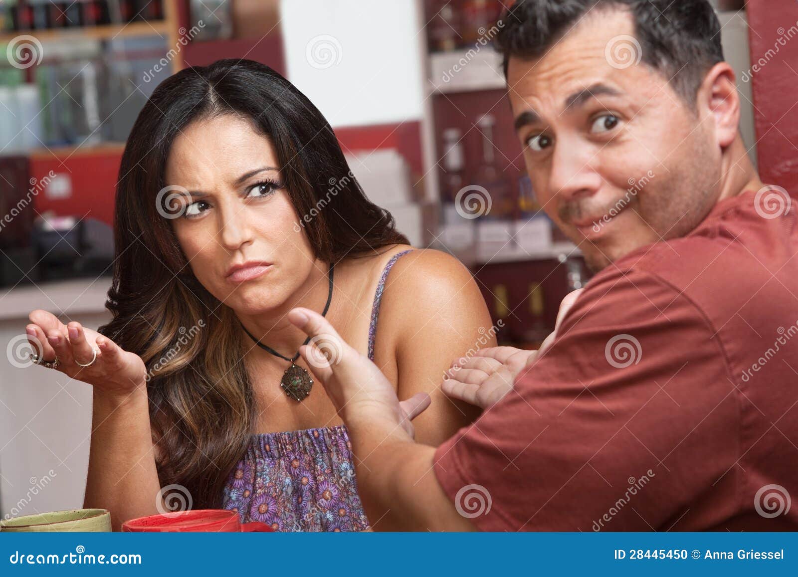Bickering Couple in Cafe stock photo. Image of adult - 28445450