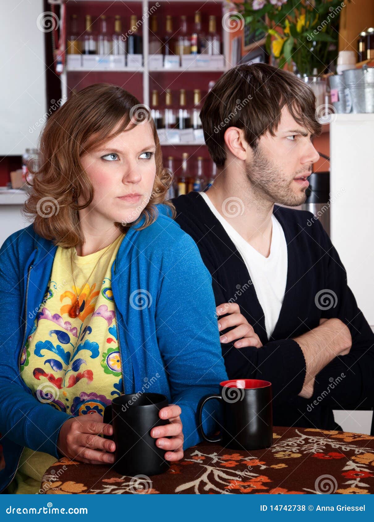 Bickering and Frustrated Couple Stock Photo - Image of ceramic, coffee ...